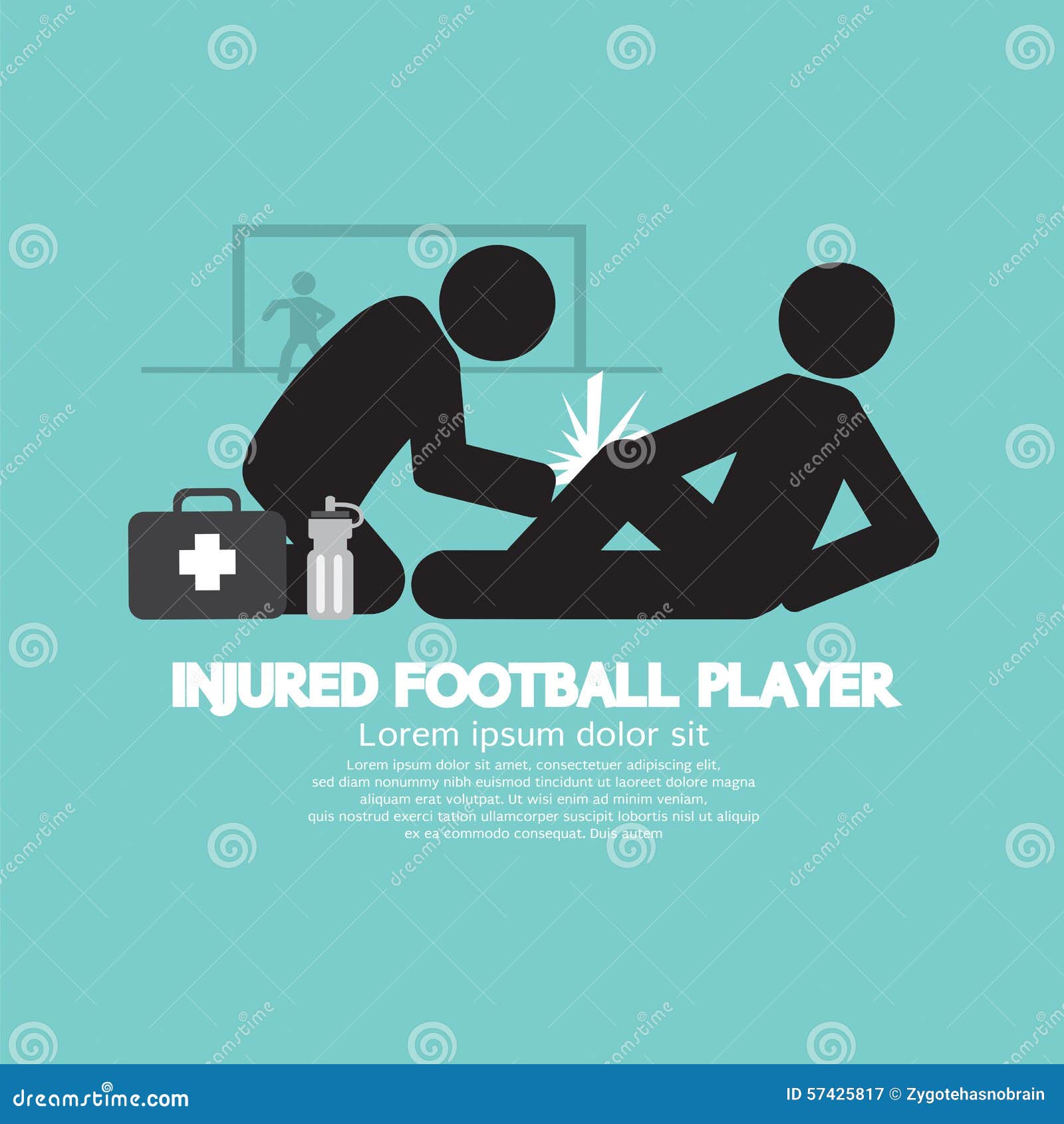 Injured Football Player. stock vector. Illustration of symbol - 57425817