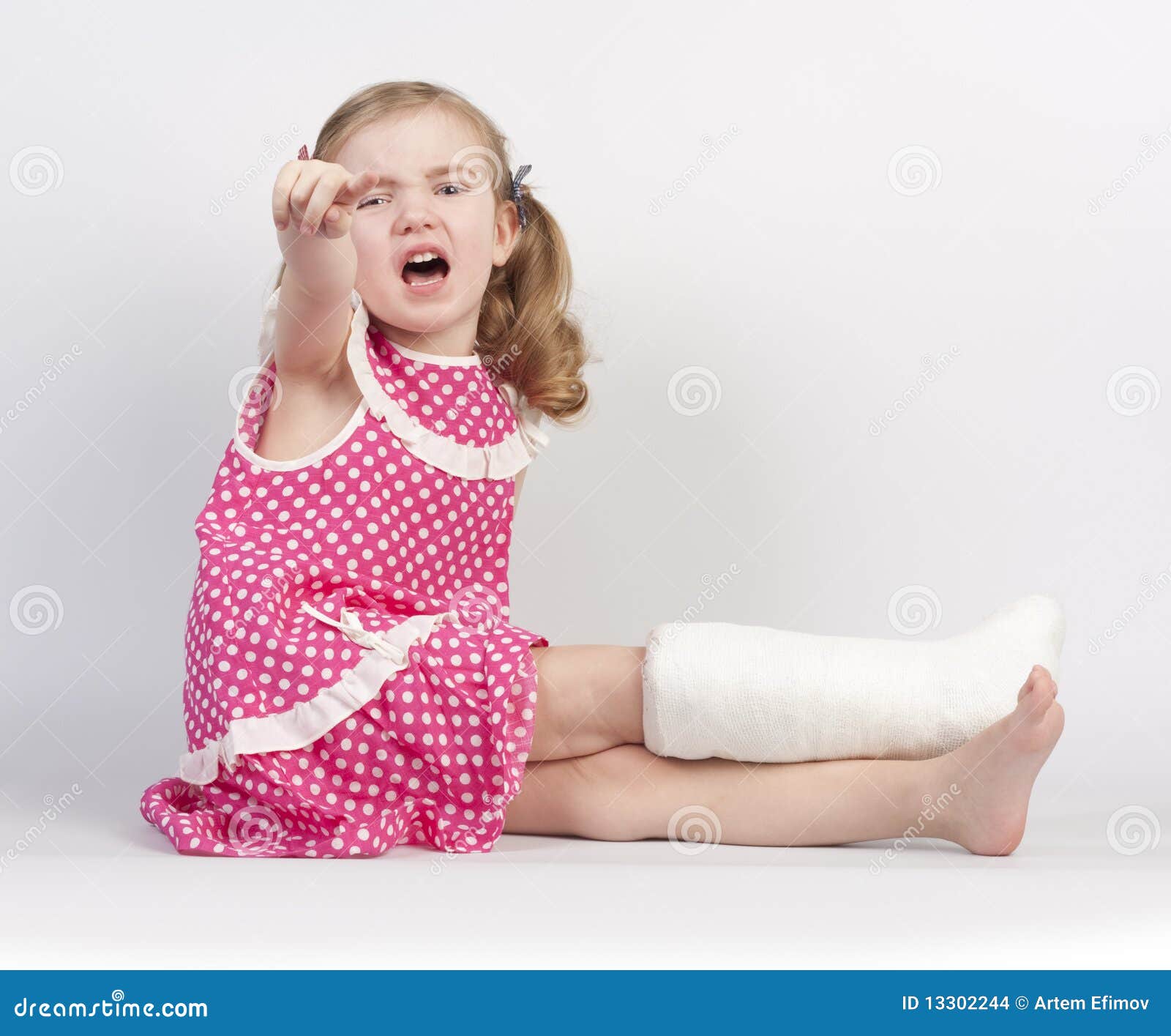 Injured girl crying stock photo. Image of fracture, human - 13302244
