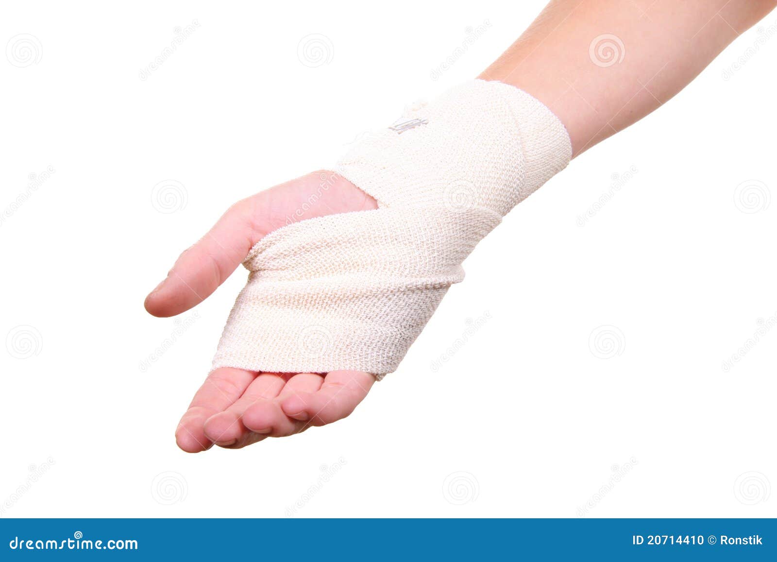 Injured hand with bandage stock photo. Image of pain - 20714410