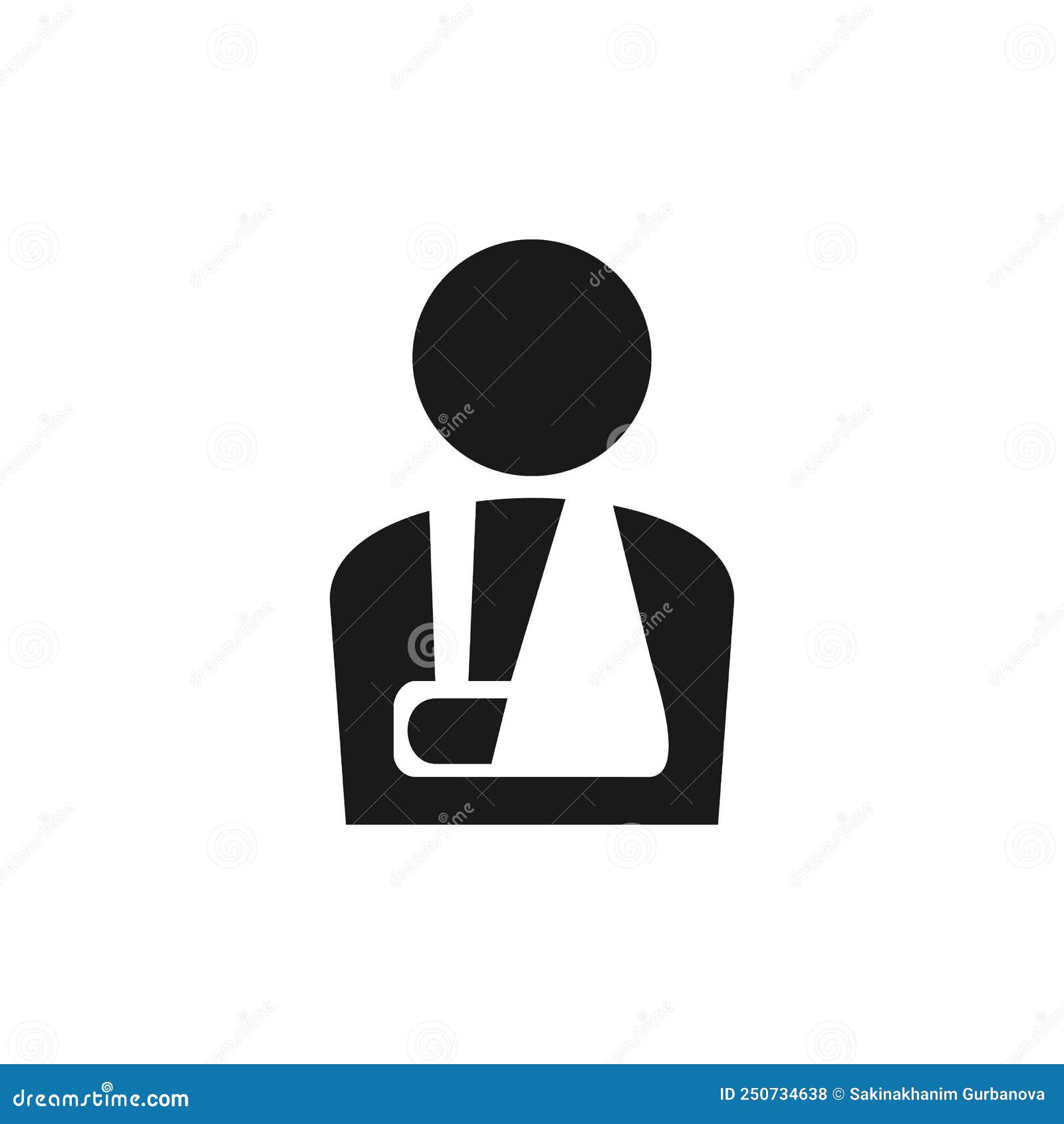 Injured man icon stock illustration. Illustration of disabled - 250734638