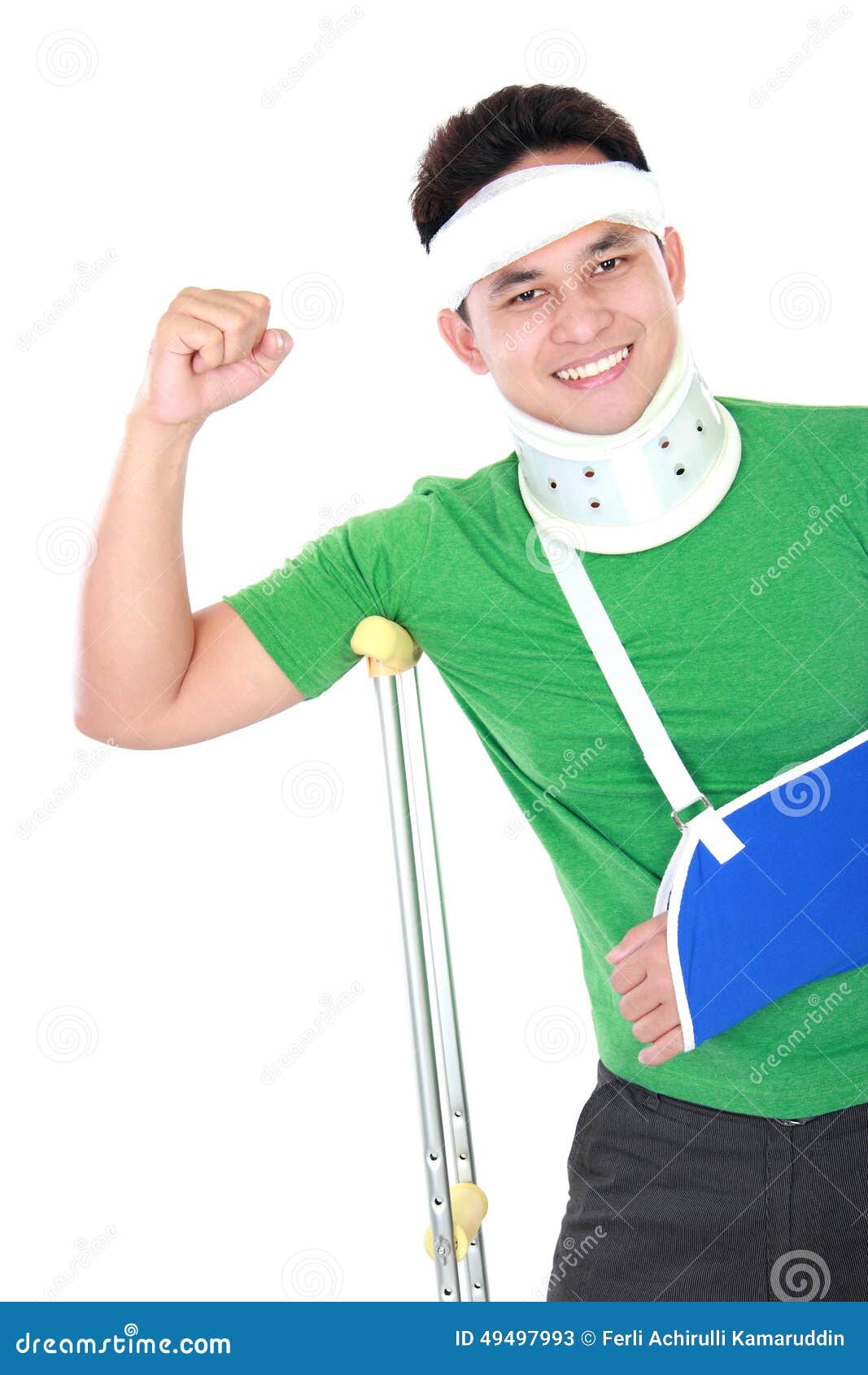 An injured man feel strong stock image. Image of injuries - 49497993