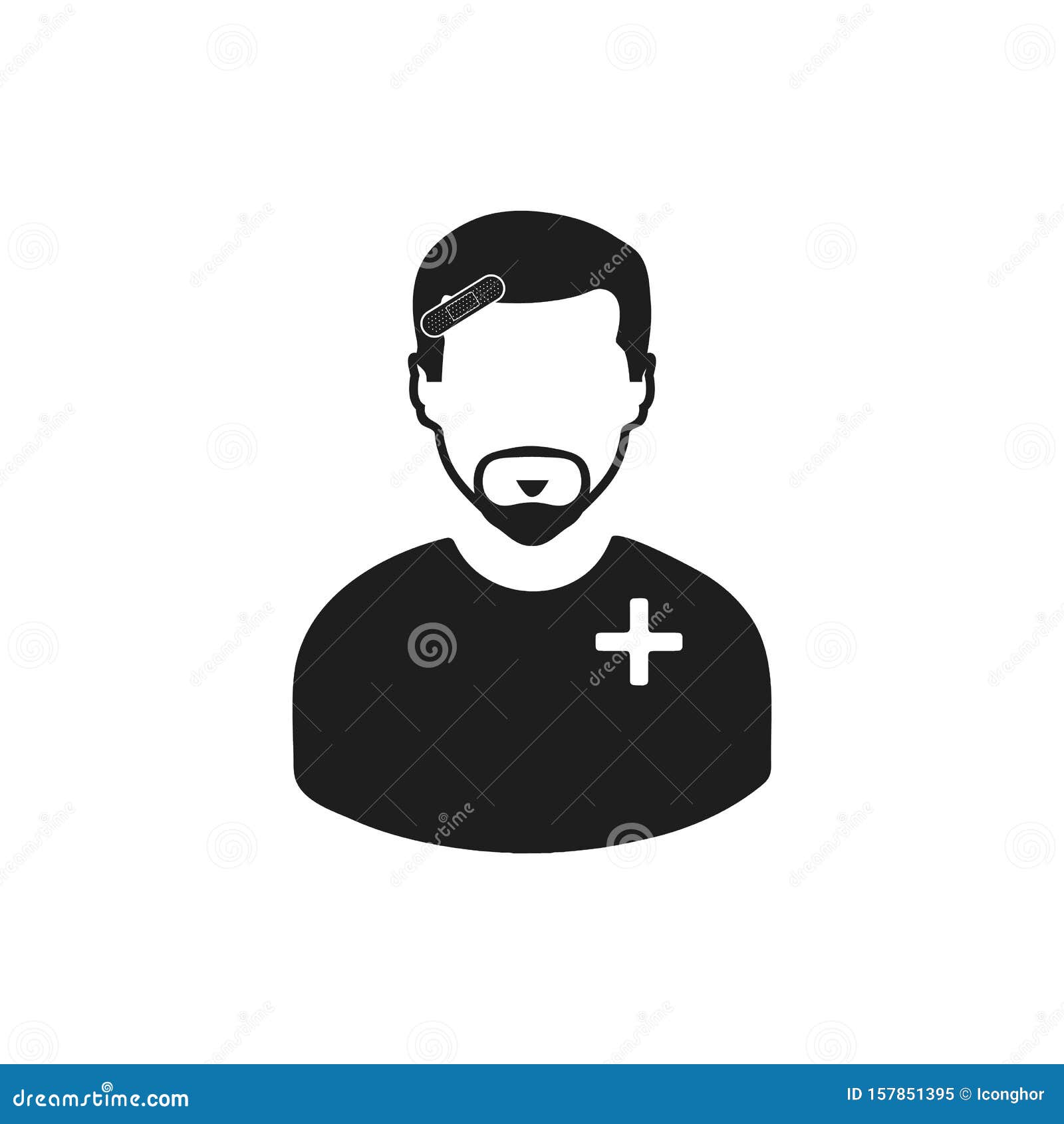 Injured man icon. stock vector. Illustration of injured - 157851395