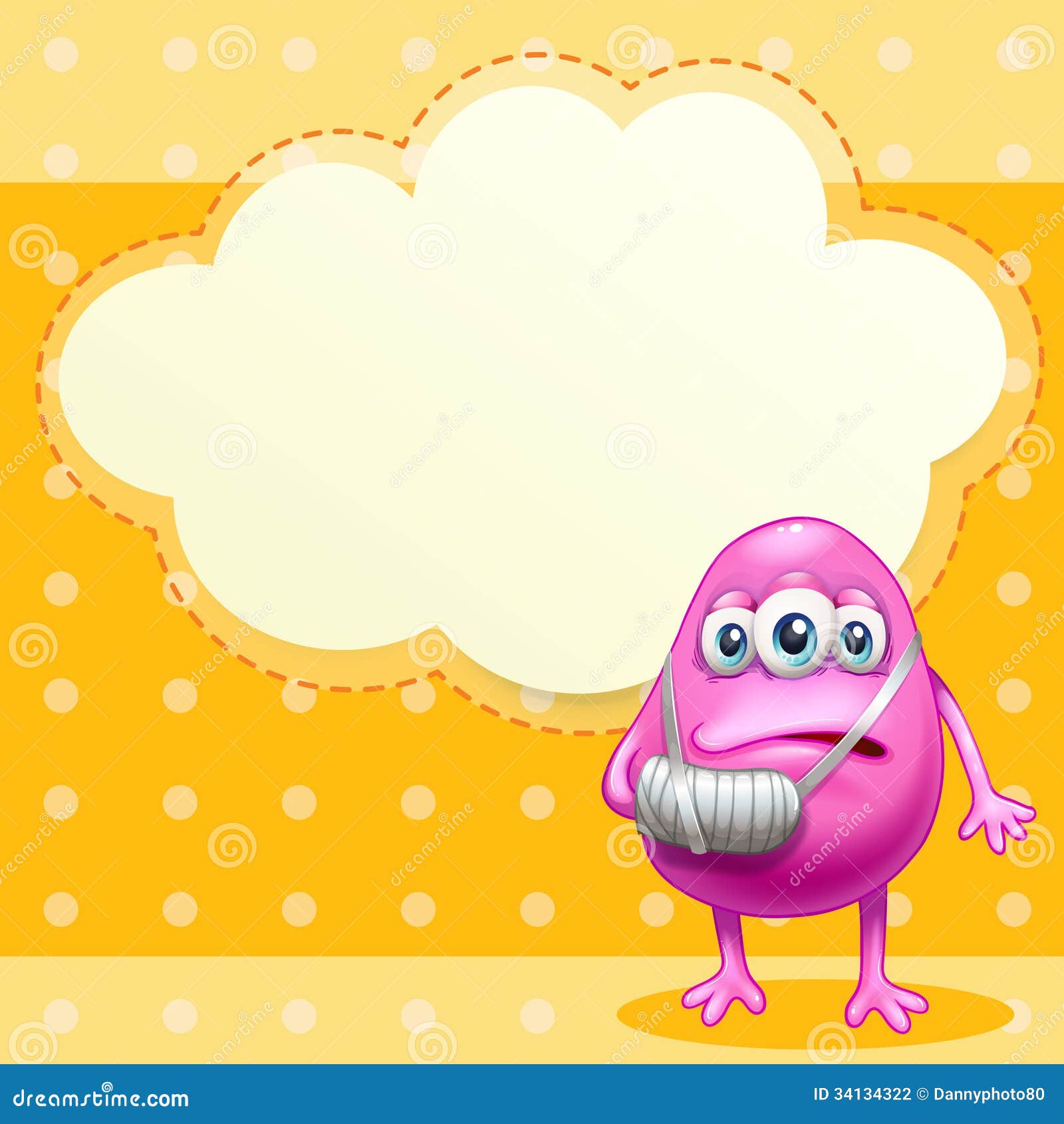 An Injured Monster Near the Empty Cloud Callout Stock Vector ...