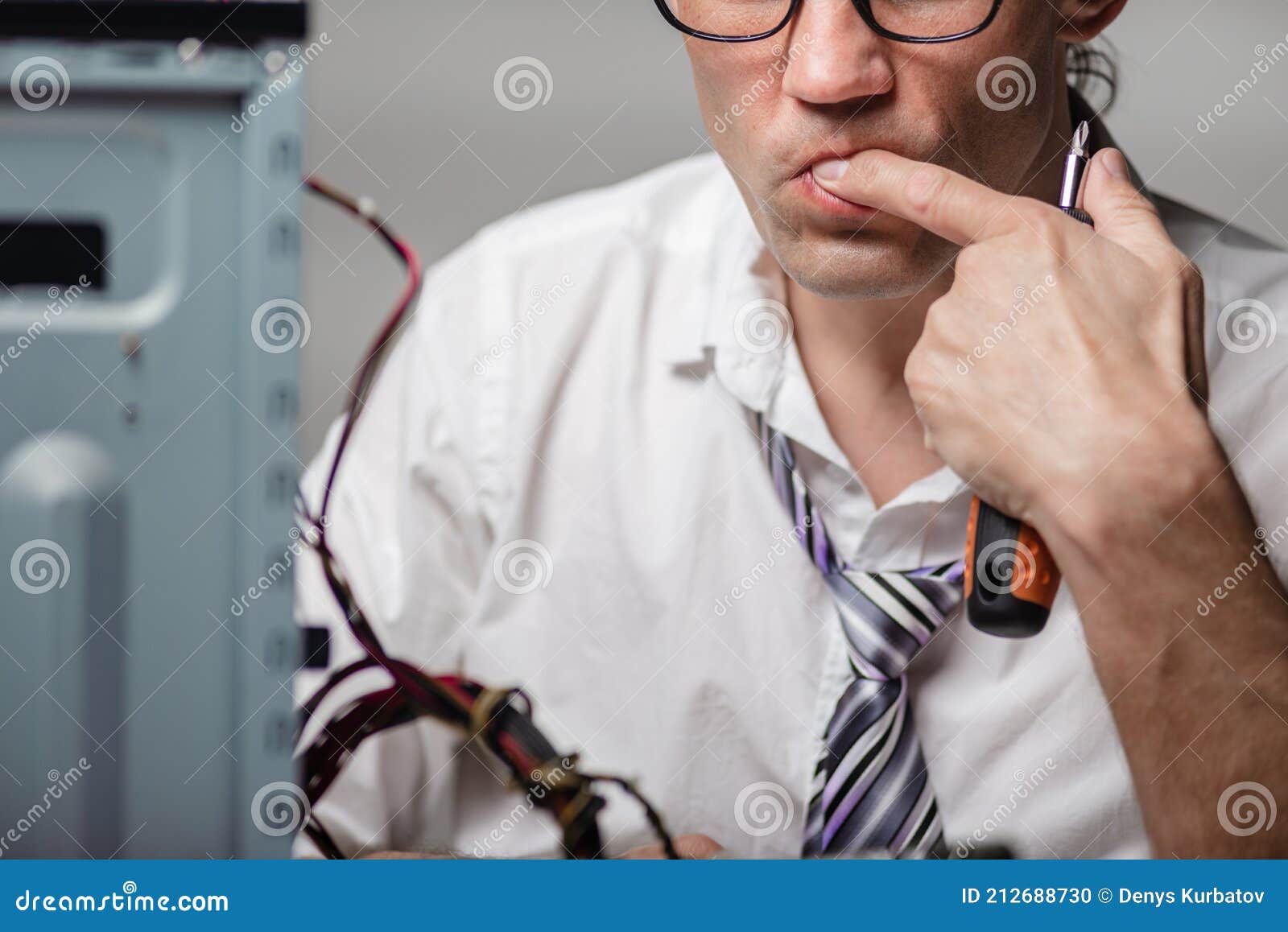 Injured office worker stock photo. Image of independently - 212688730