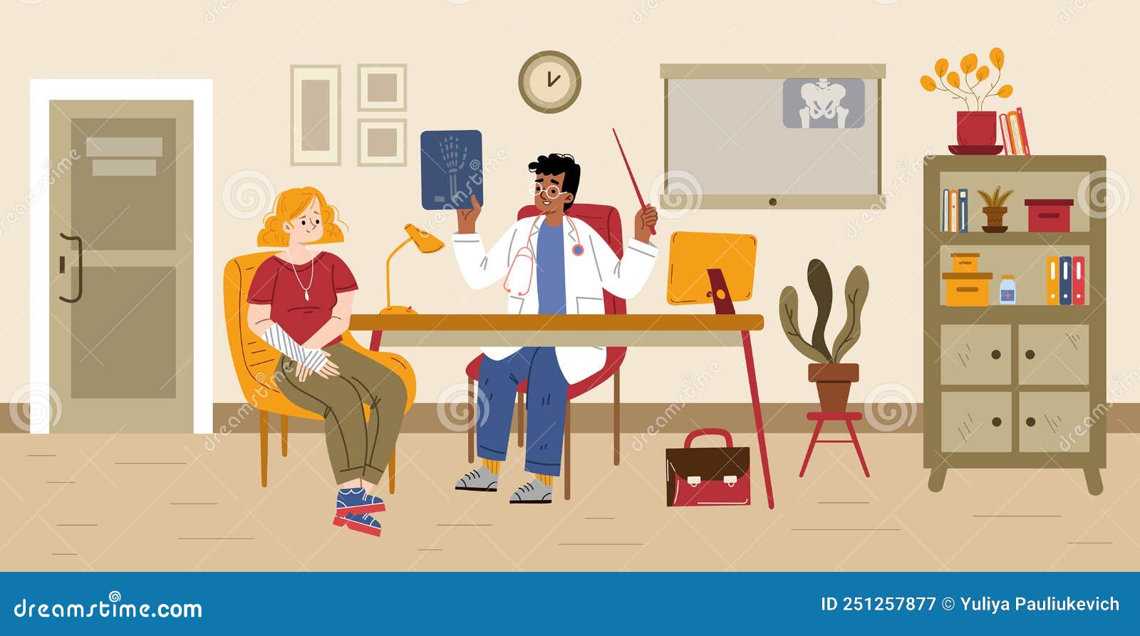 Injured Patient with Broken Arm Visiting Doctor Stock Vector ... Injured Patient with Broken Arm Visiting Doctor Stock Vector ...