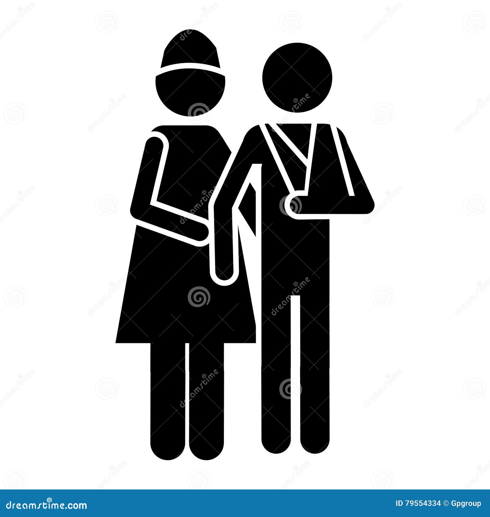 Injured person icon image stock vector. Illustration of icon - 79554334