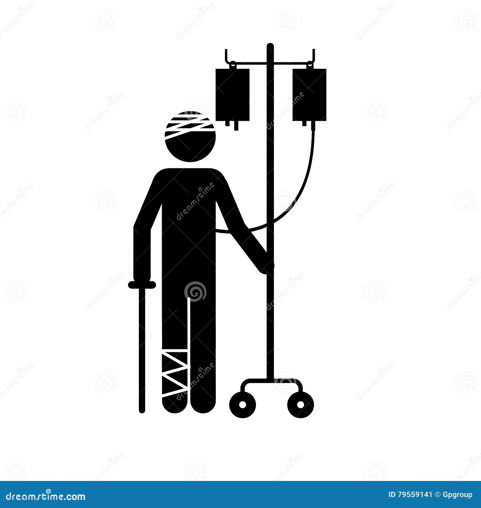 Injured person icon image stock vector. Illustration of sign - 79559141
