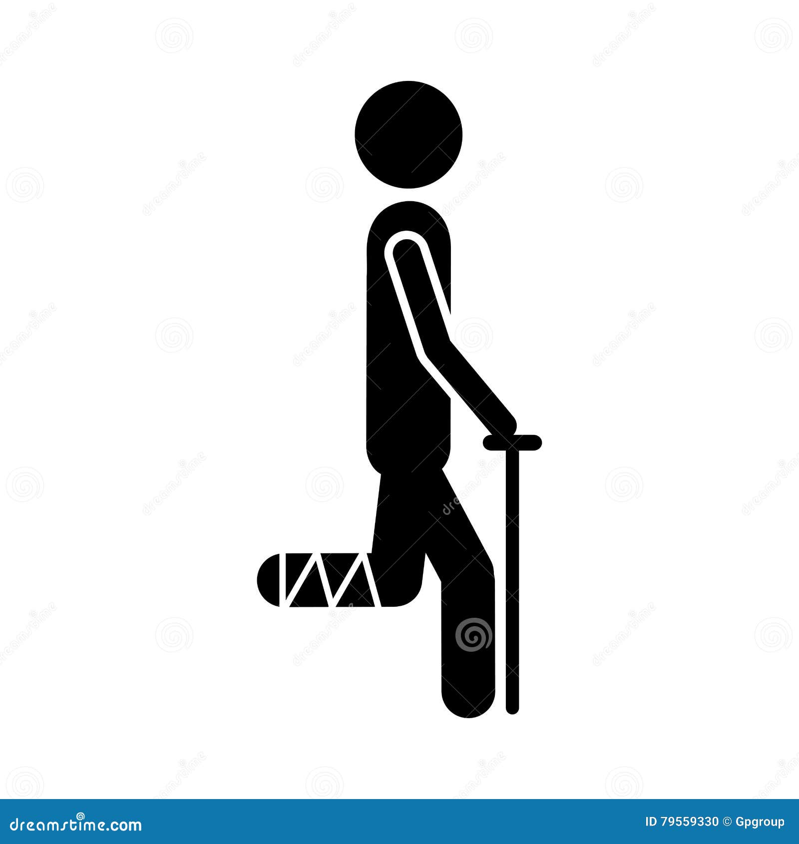 Injured person icon image stock vector. Illustration of object - 79559330
