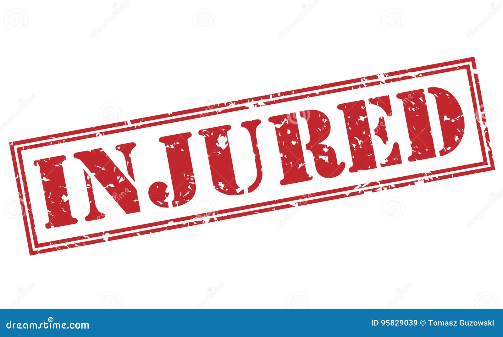 Injured Stamp on White Background Stock Illustration - Illustration of ...