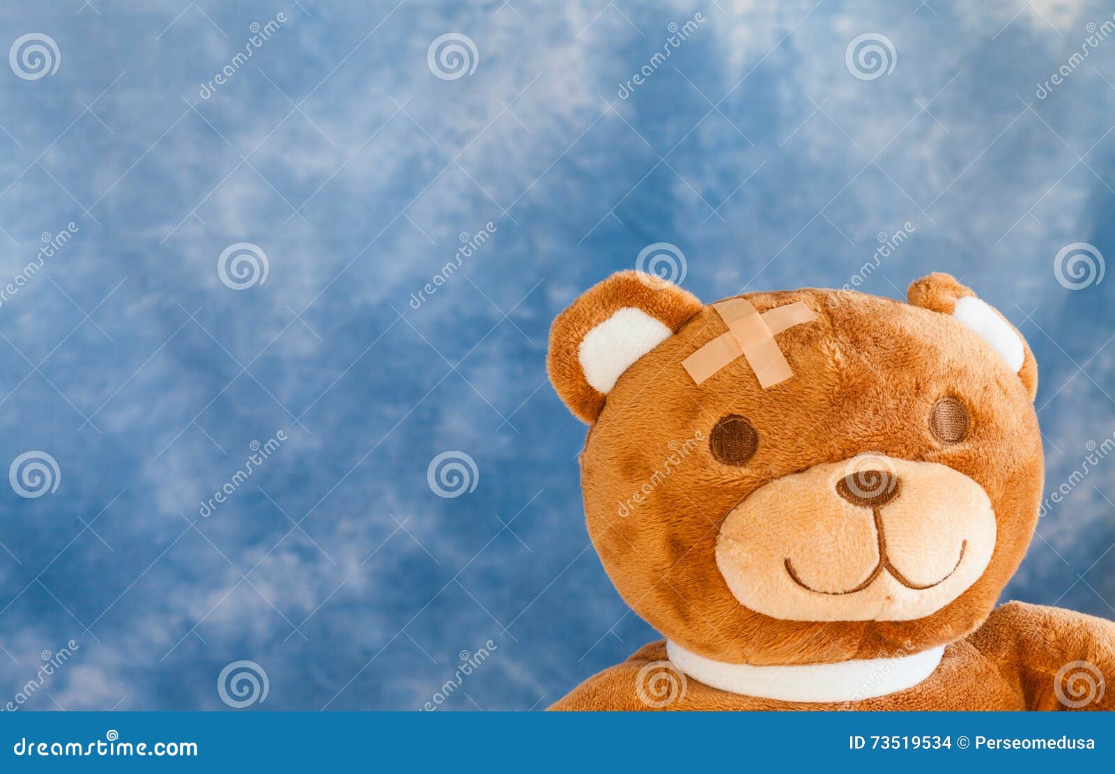Injured Teddy Bear stock photo. Image of heal, bandage - 73519534
