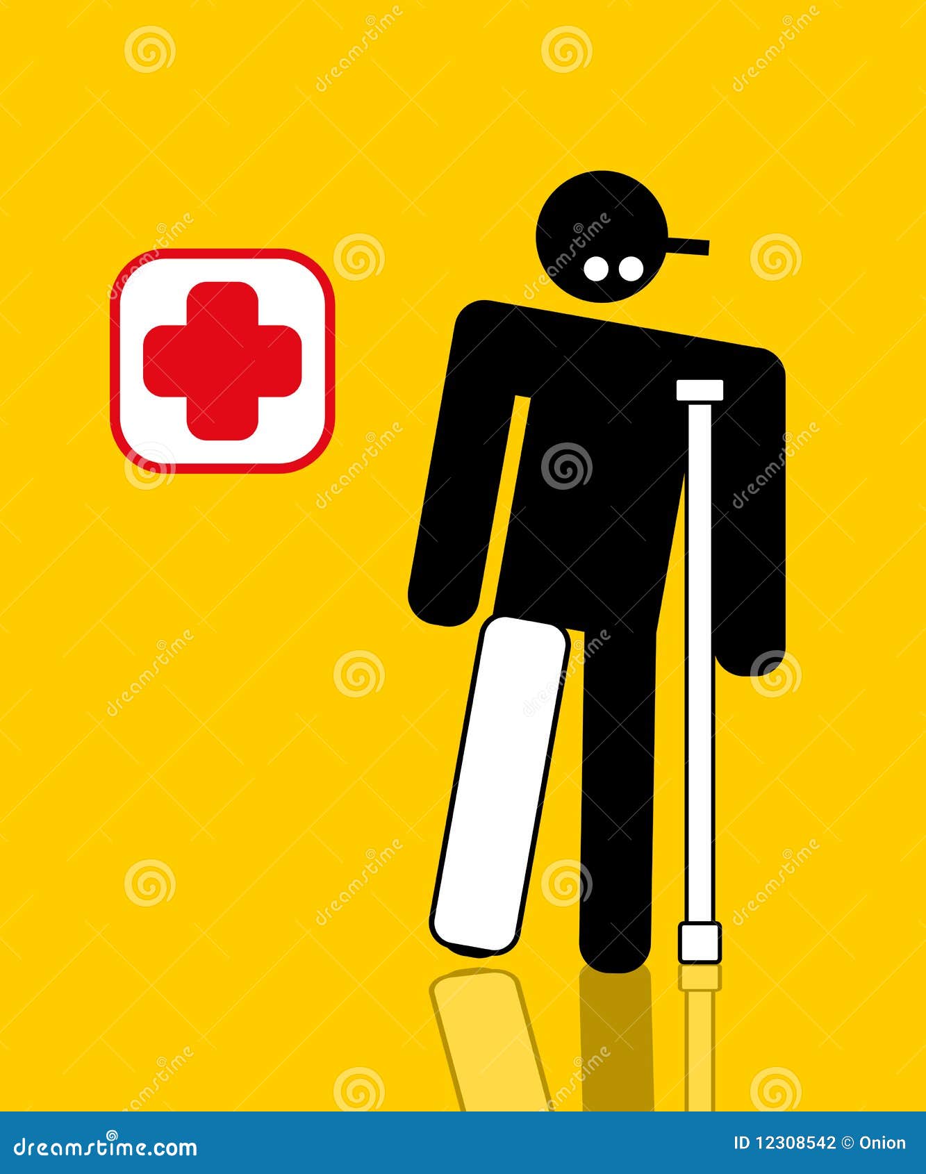 Injured Worker with Broken Leg Stock Illustration - Illustration of ...