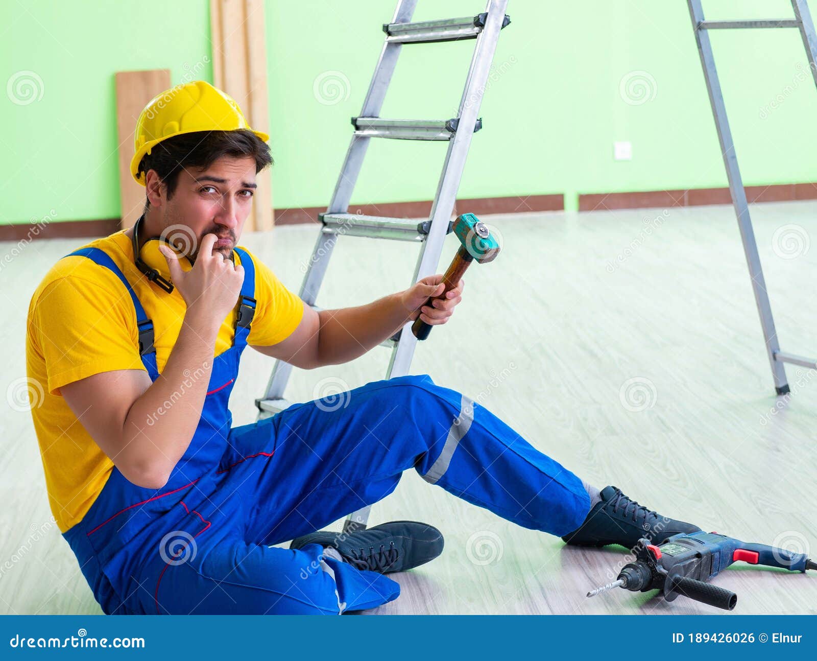 Injured Worker at the Work Site Stock Photo - Image of insurance ...