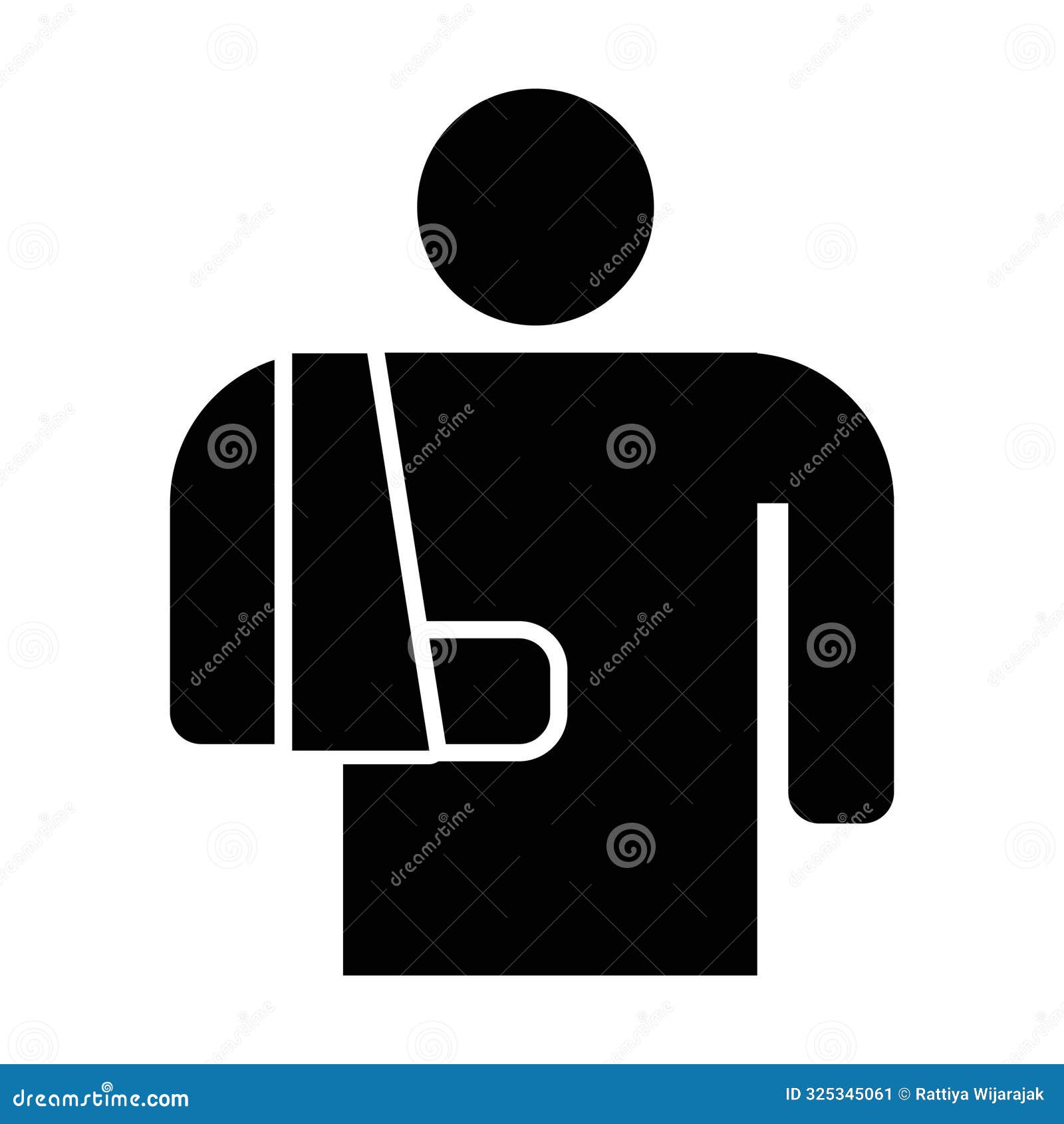 Man With Arm Injury Icon In Trendy Design Style. Man With Arm Injury ...