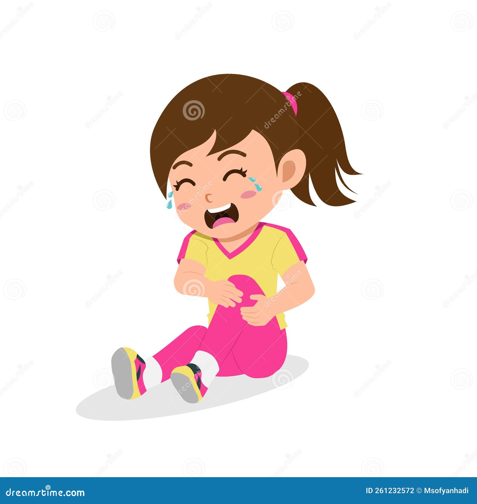 Cartoon of Cute Girl Getting Leg Pain while Jogging Stock Vector ...