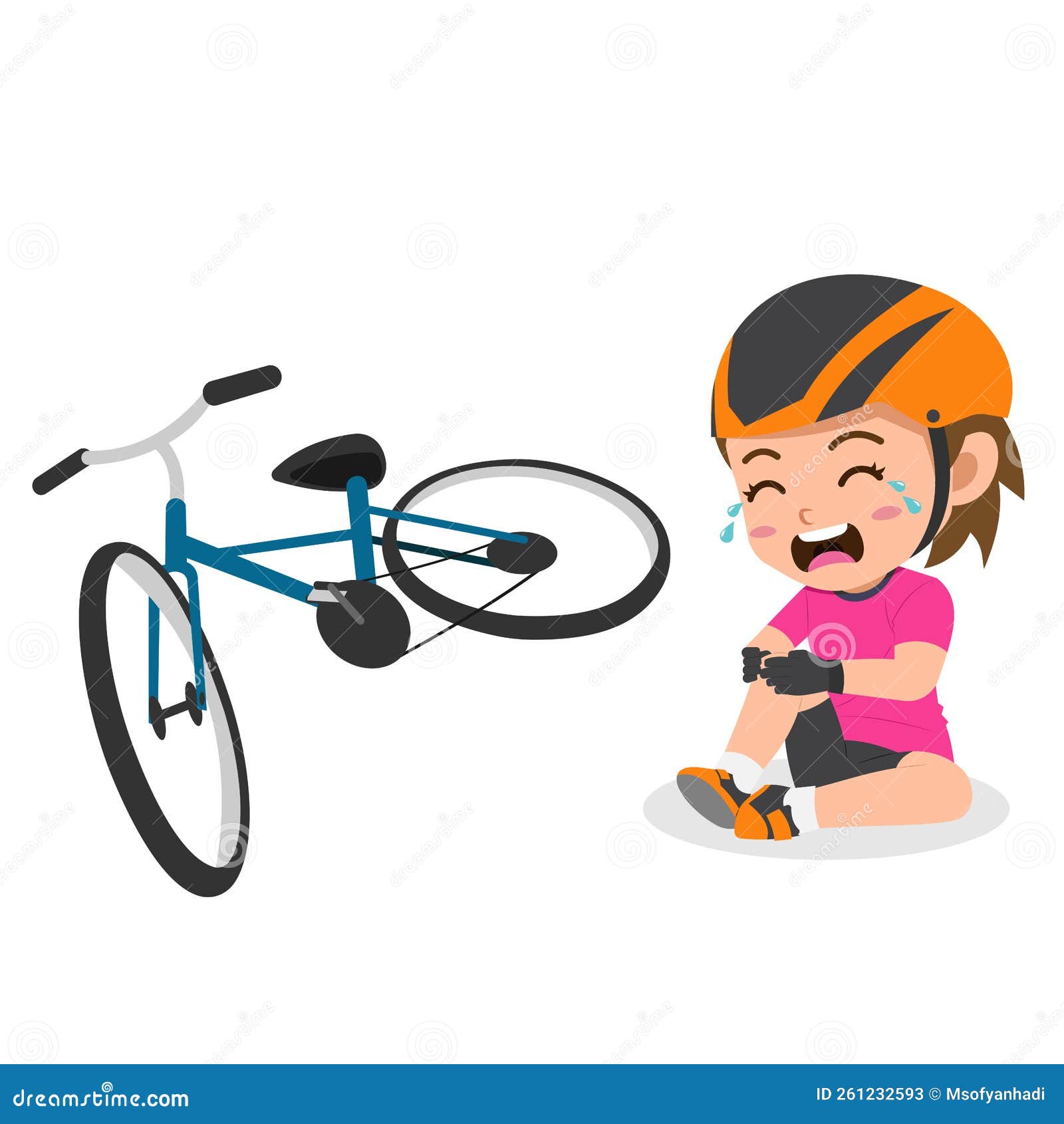 Child Falling Off Bike Cartoon