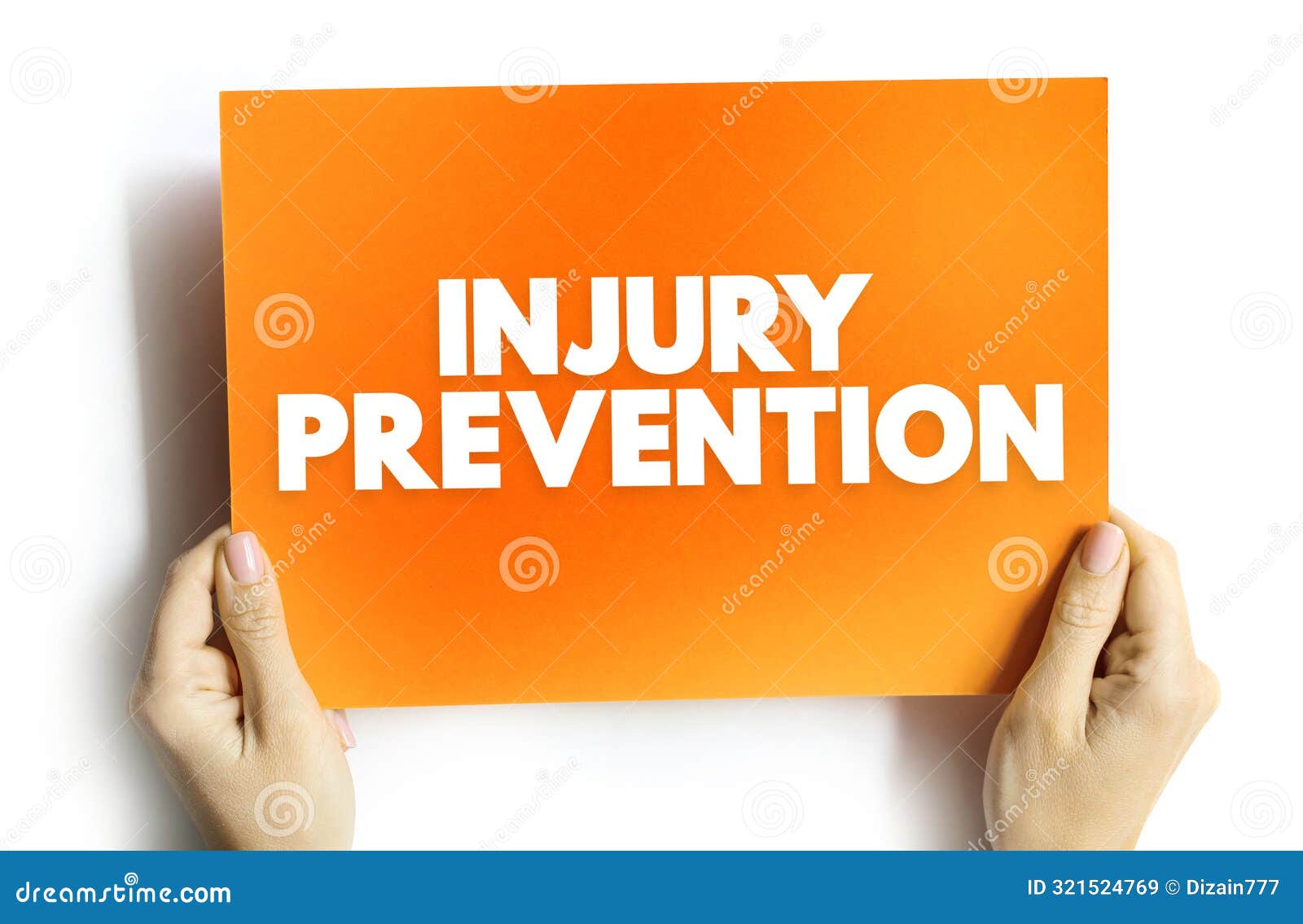 Injury Prevention Text Quote, Concept on Card Stock Image - Image of ...