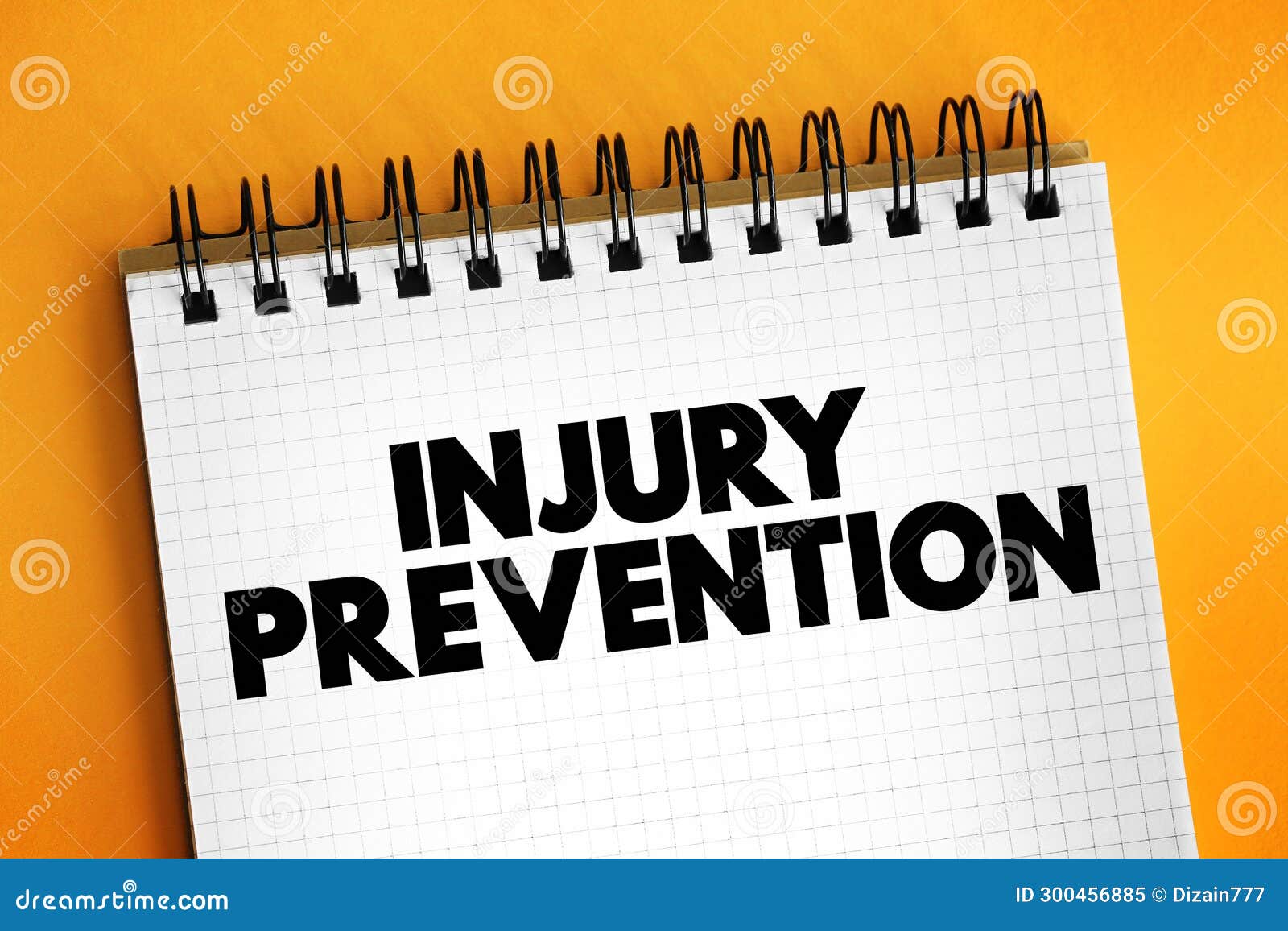 Injury Prevention Text Quote, Concept on Notepad Stock Illustration ...
