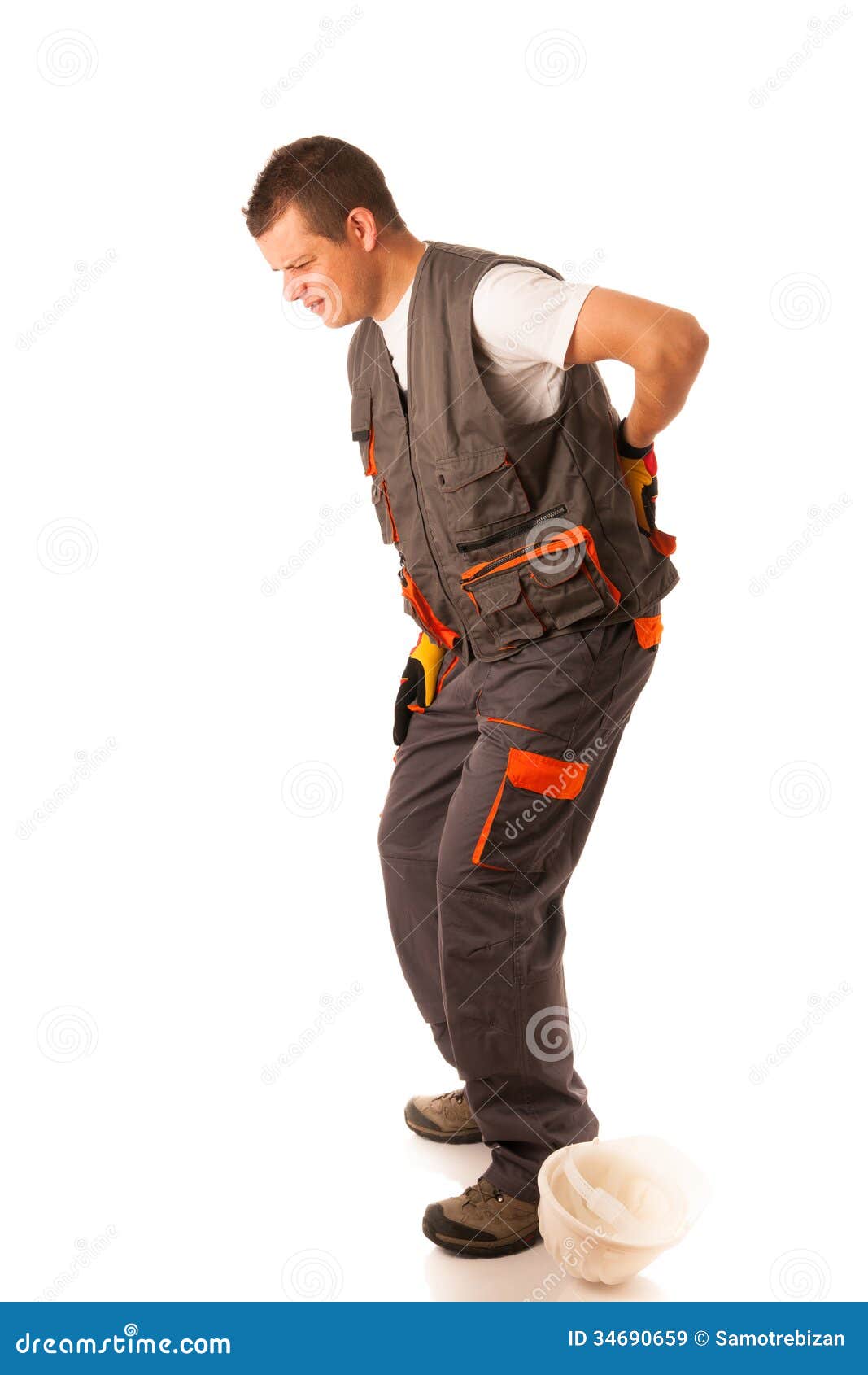 Injury on Work - Construction Worker Suffering Hard Pain Stock Image ...