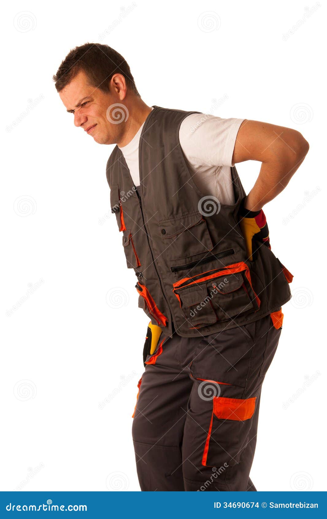 Injury on Work - Construction Worker Suffering Hard Pain Stock Photo ...