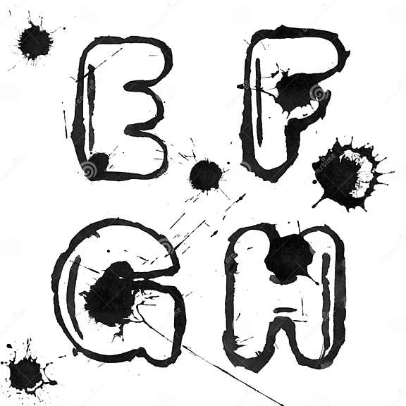 Ink alphabet stock illustration. Illustration of alphabet - 16701428