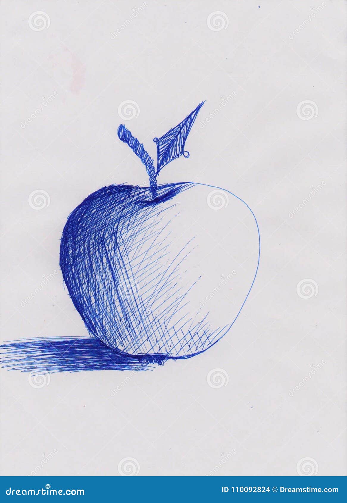 Ink apple stock illustration. Illustration of nature - 110092824
