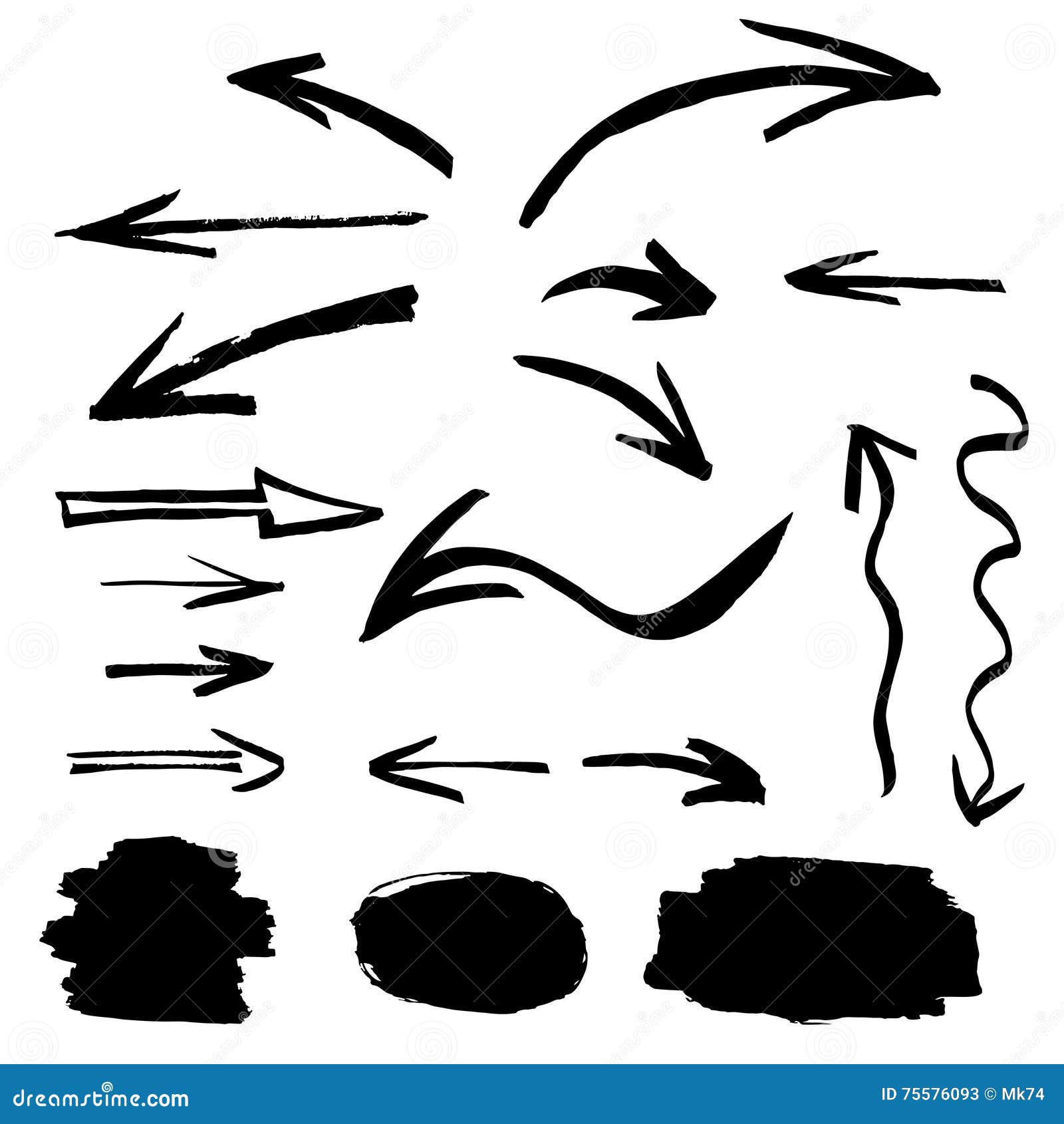 Ink arrows collection stock vector. Illustration of frame - 75576093