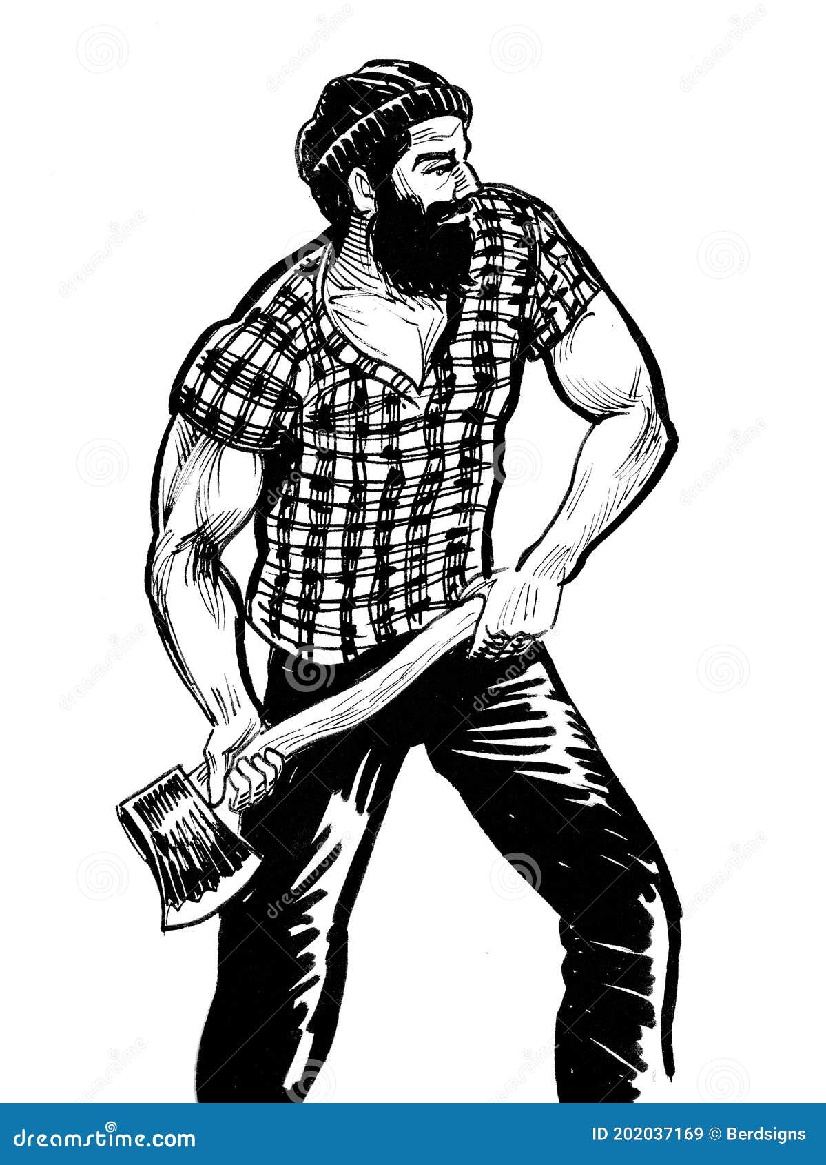 Canadian logger stock image. Image of lumberjack, black - 202037169