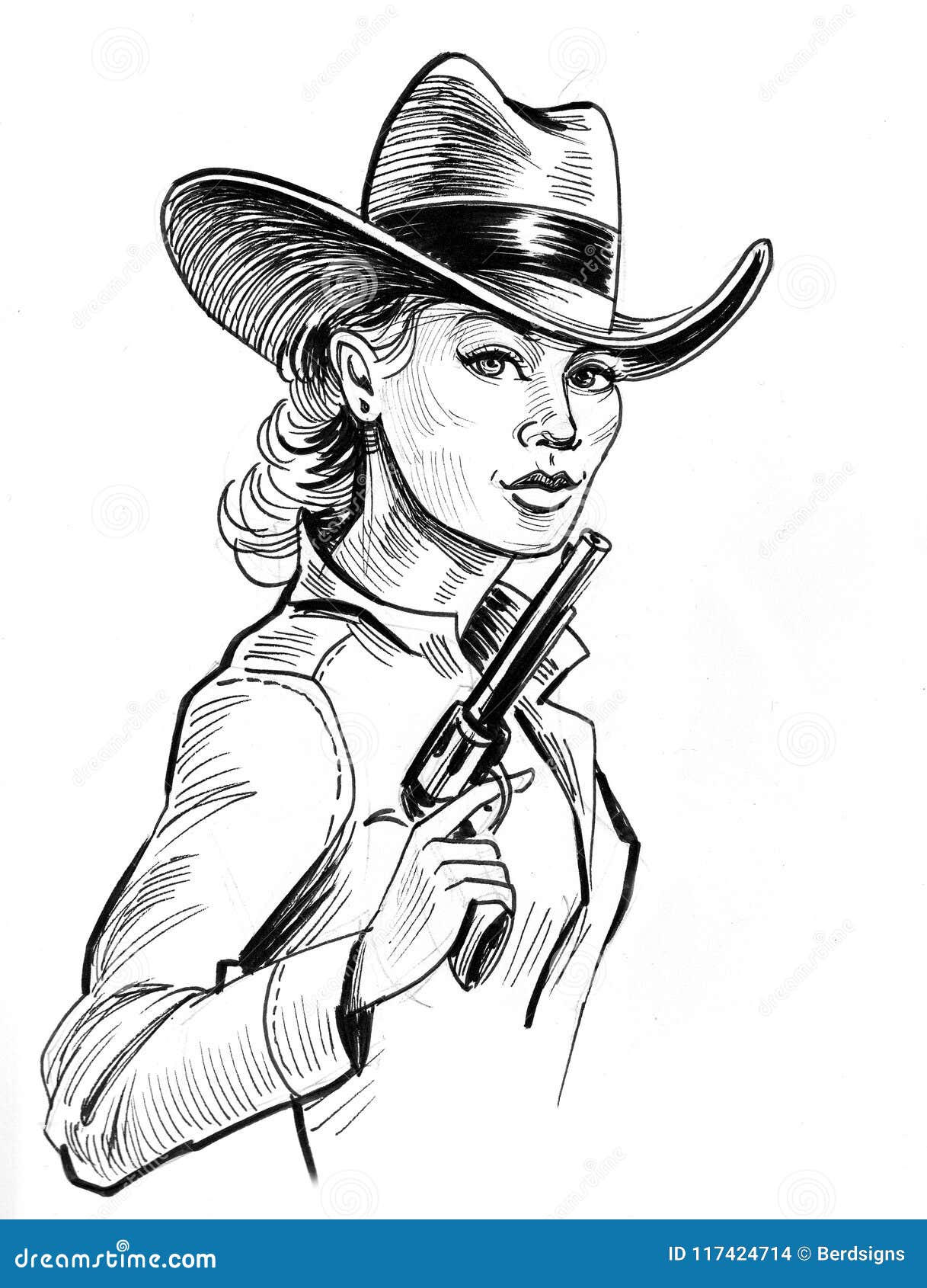 Cowgirl Stock Illustration Illustration Of Pretty White 117424714