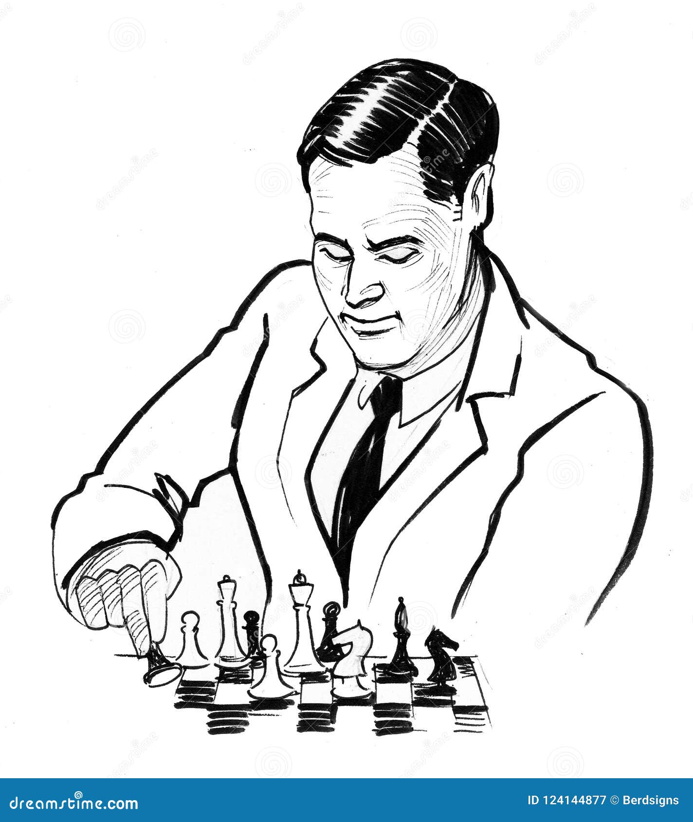 Man and chess stock illustration. Illustration of game - 124144877