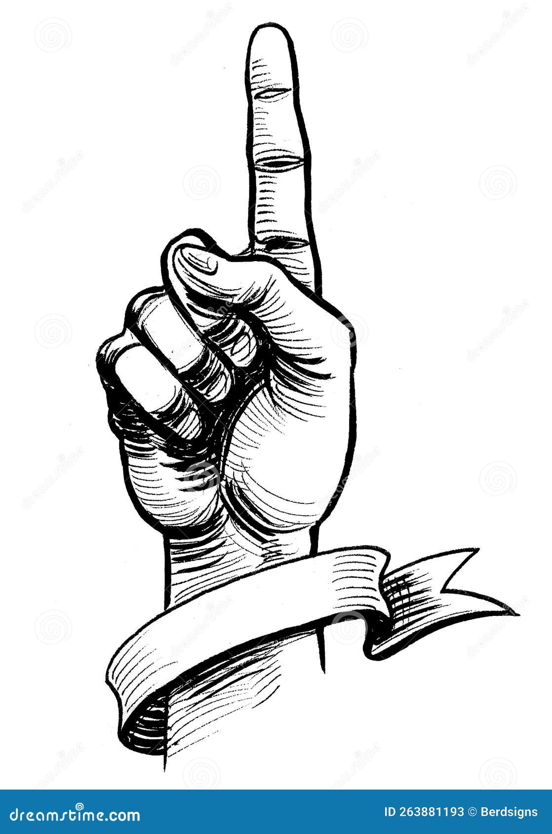 Hand pointing up stock illustration. Illustration of banner - 263881193