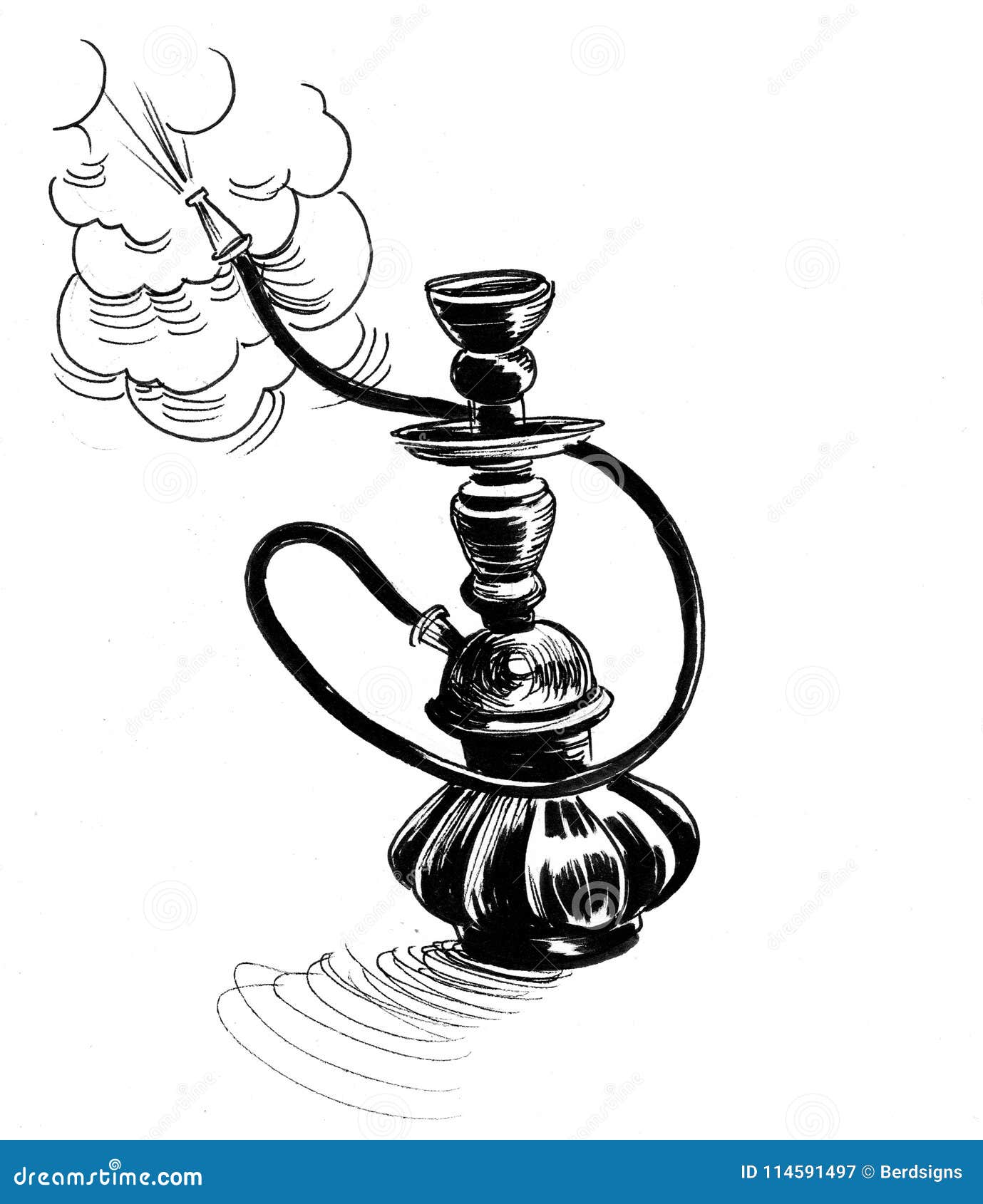 Hookah stock illustration. Illustration of eastern, smoking - 114591497