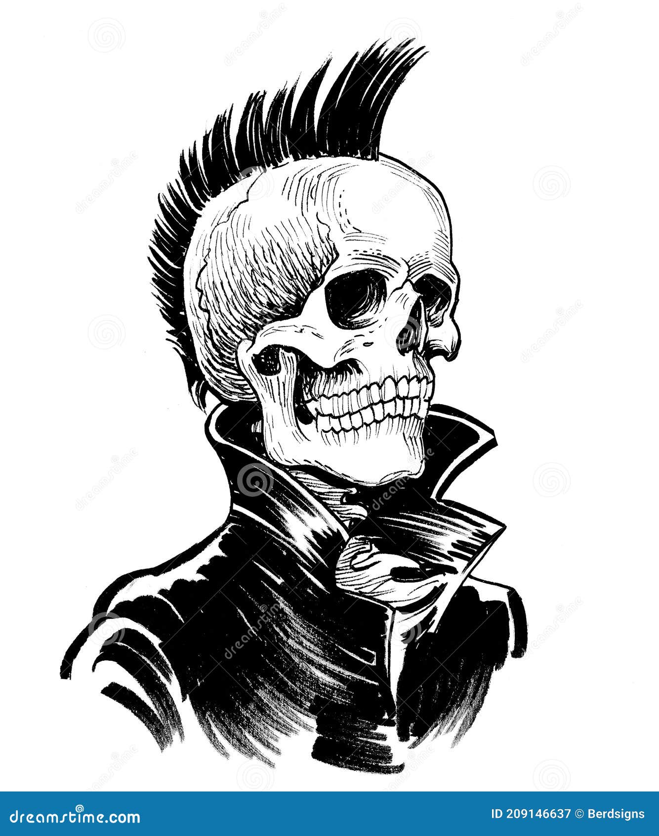 Dead punk stock illustration. Illustration of hairstyle - 209146637