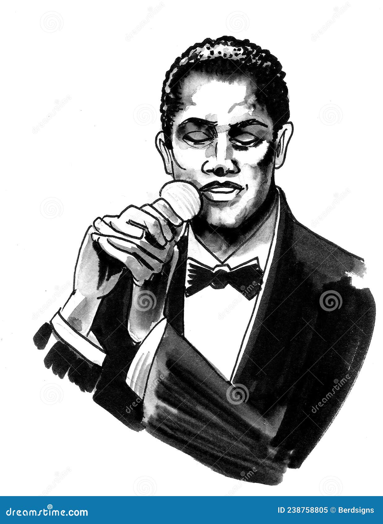 Jazz singer stock illustration. Illustration of sketch - 238758805