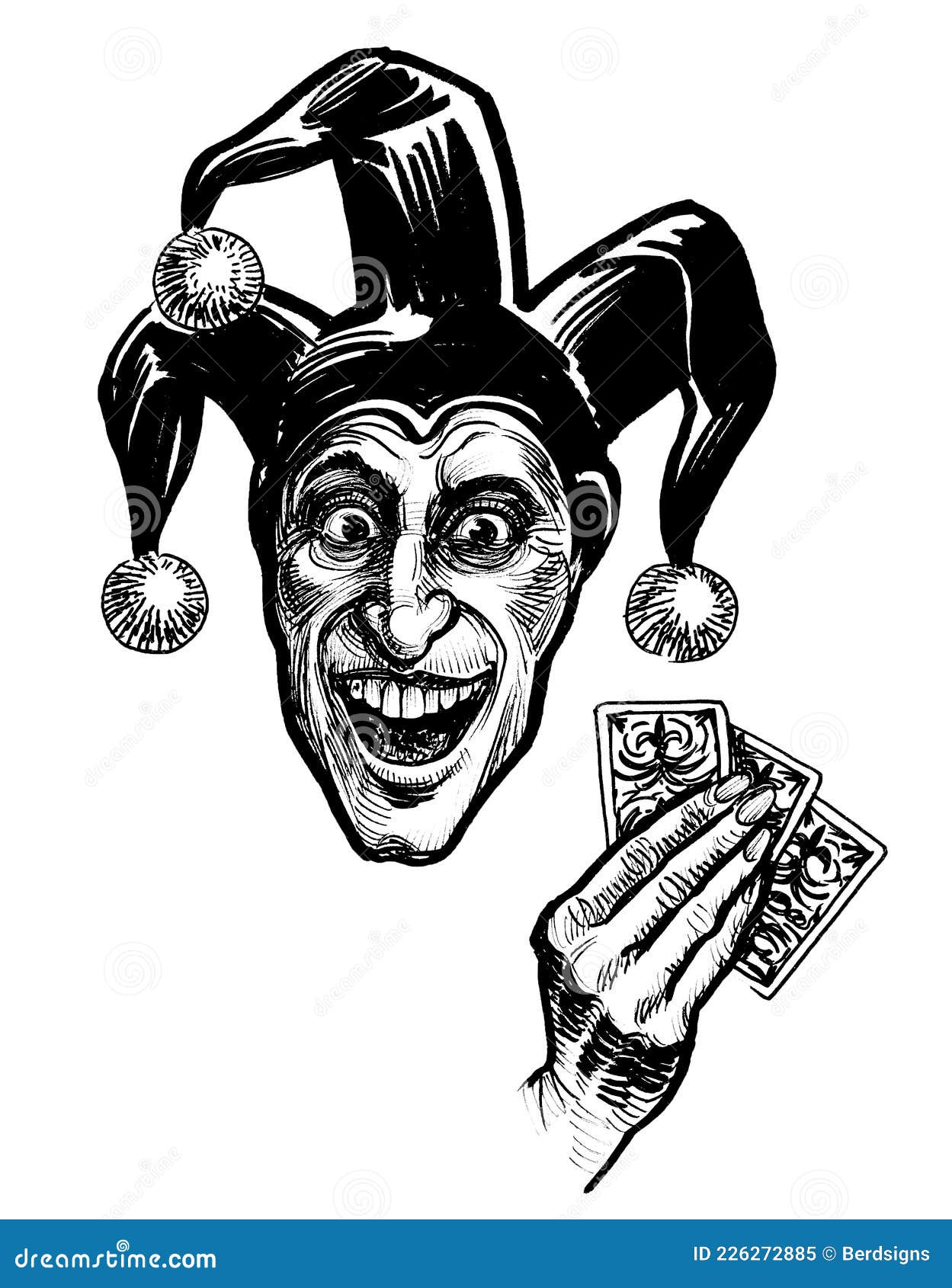 Mad jester stock illustration. Illustration of joker - 226272885