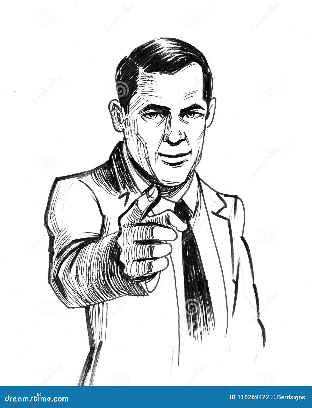 Man Pointing At Viewer Stock Illustration Illustration Of Gesture