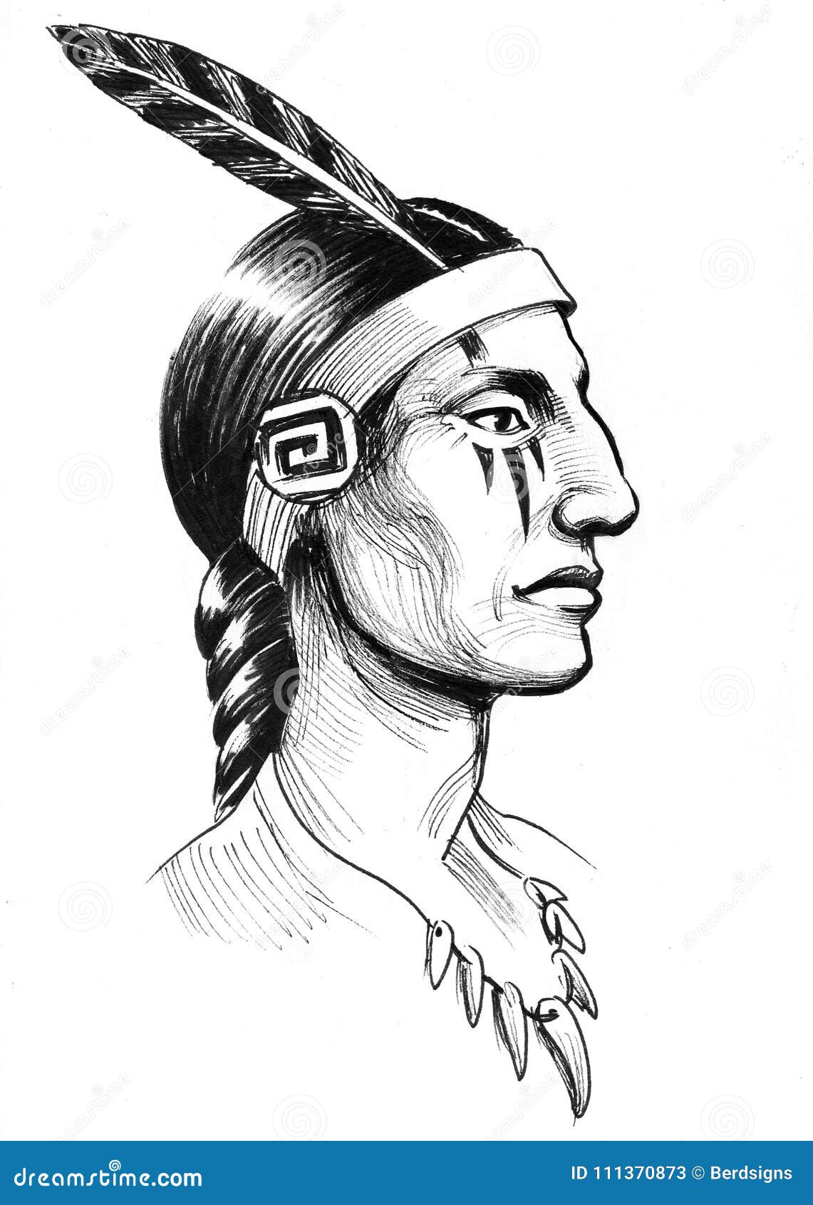 Native warrior stock illustration. Illustration of black - 111370873