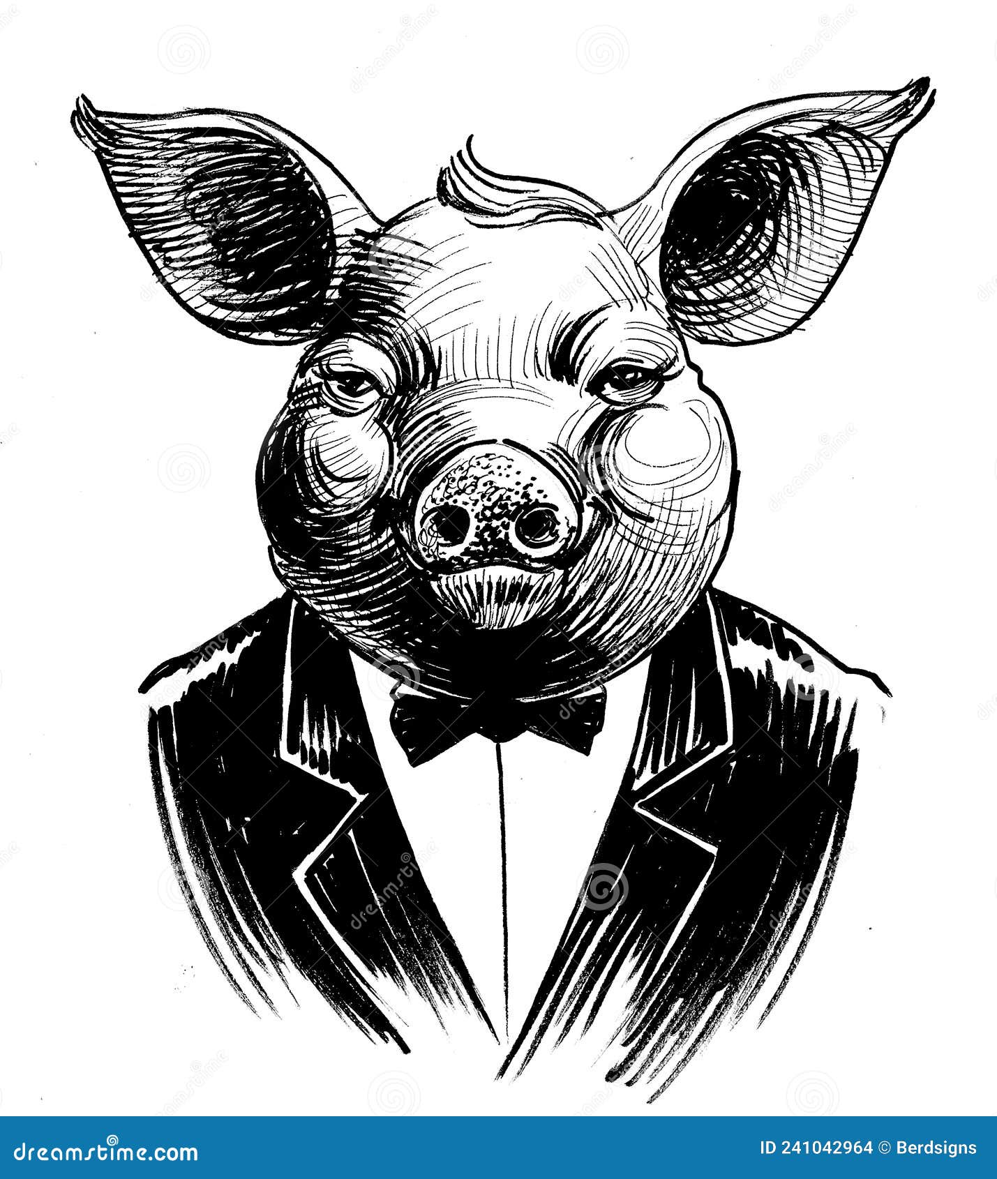 Cool pig stock illustration. Illustration of artwork - 241042964
