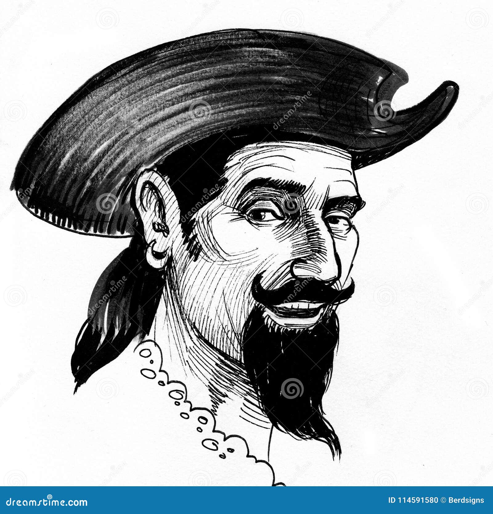 Pirate captain stock illustration. Illustration of black - 114591580