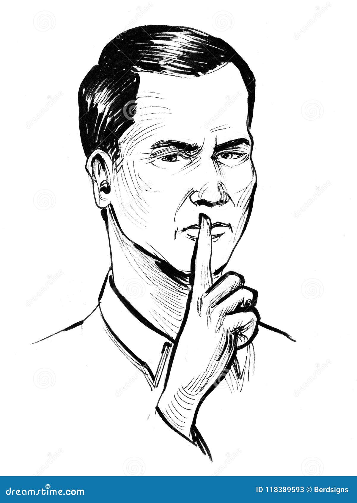 Silent man stock illustration. Illustration of shhh - 118389593