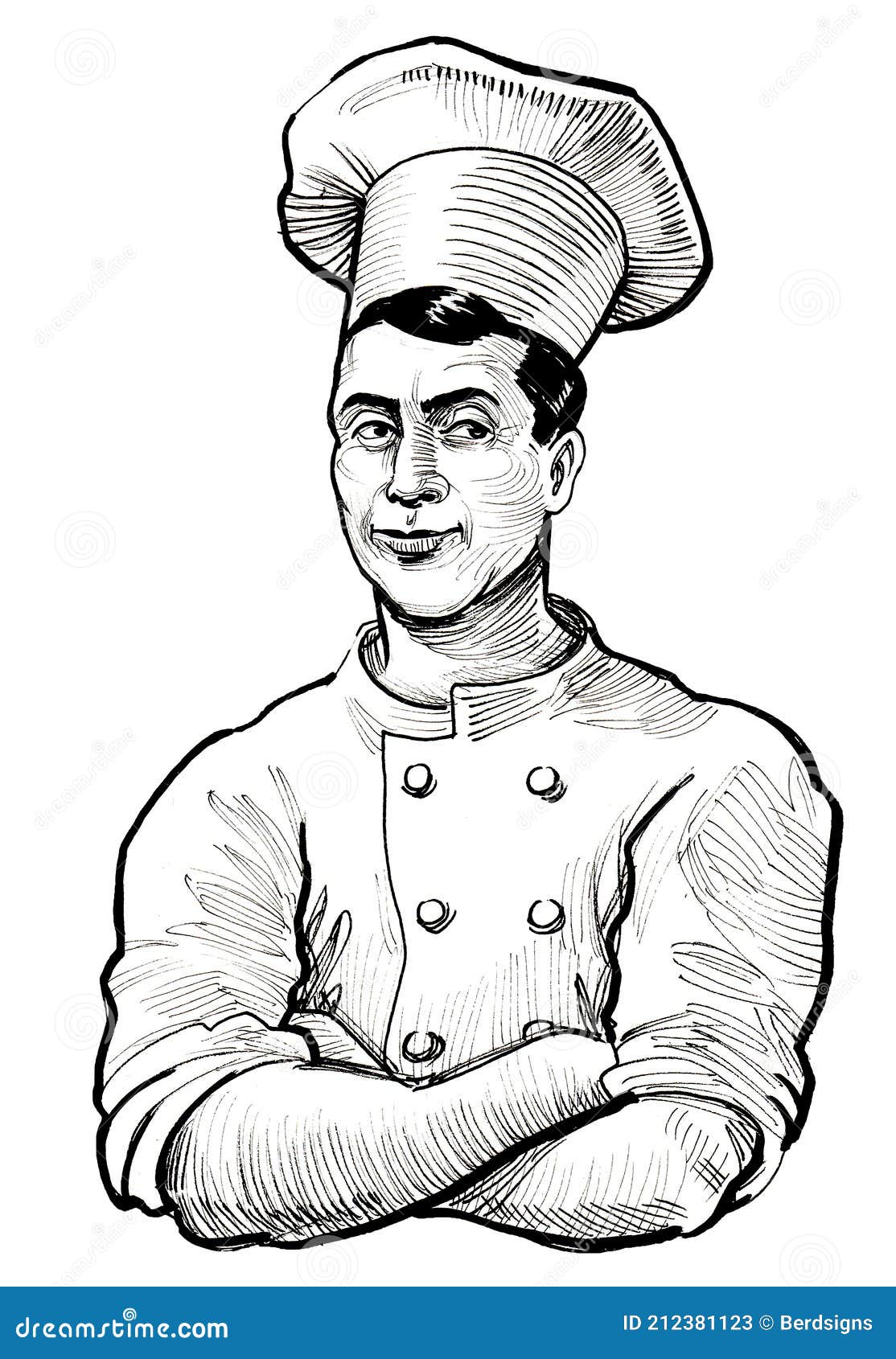 Smiling Restaurant Chefs, Professional Cooks In Kitchen Uniform Vector ...