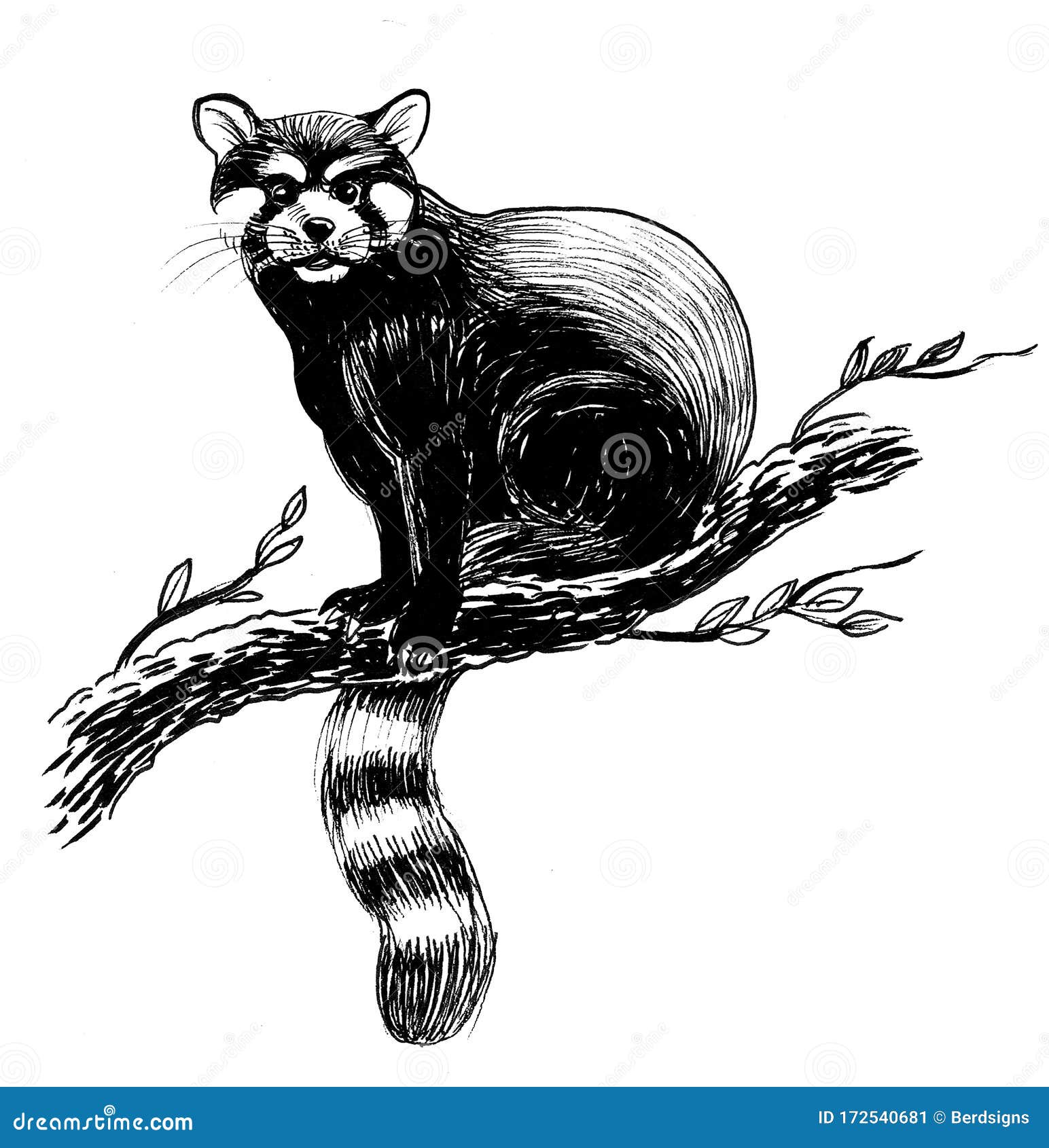 Wild animal on tree stock illustration. Illustration of sitting - 172540681
