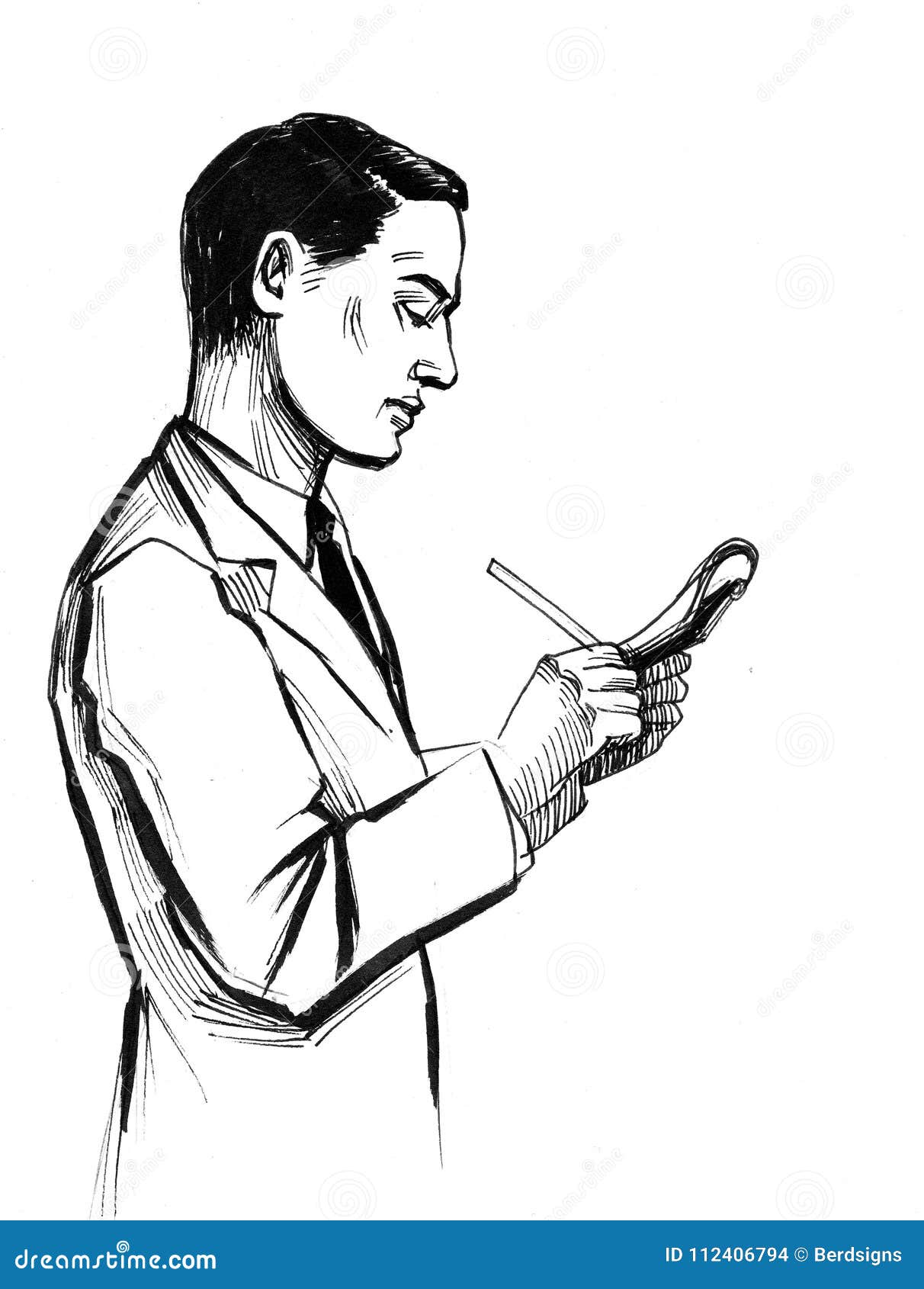 Man with a note book stock illustration. Illustration of note - 112406794