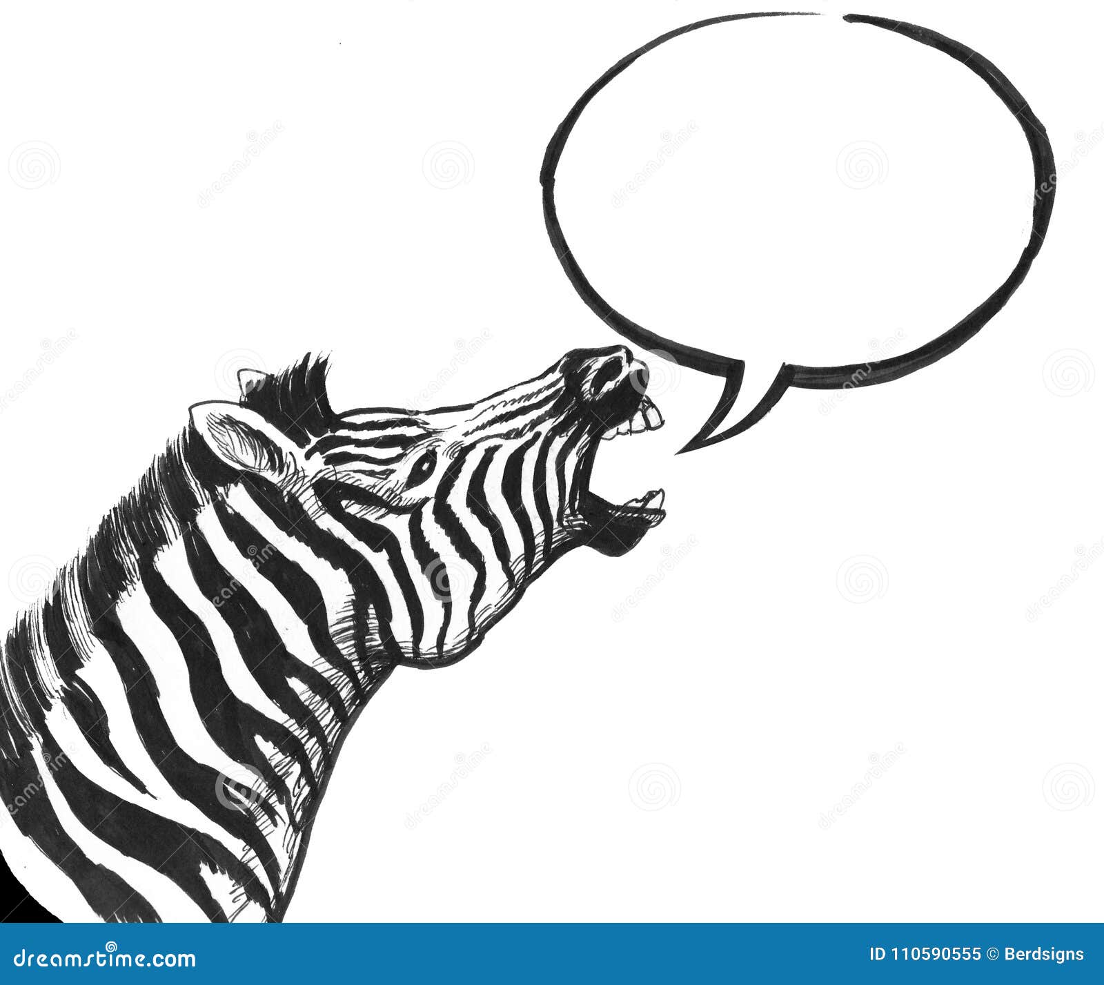 Zebra speaks stock illustration. Illustration of speech - 110590555