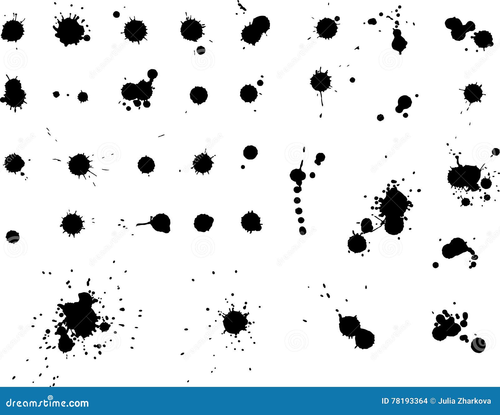 Fun Ink Blot Collection, Isolated, Black Drops On White Background ...