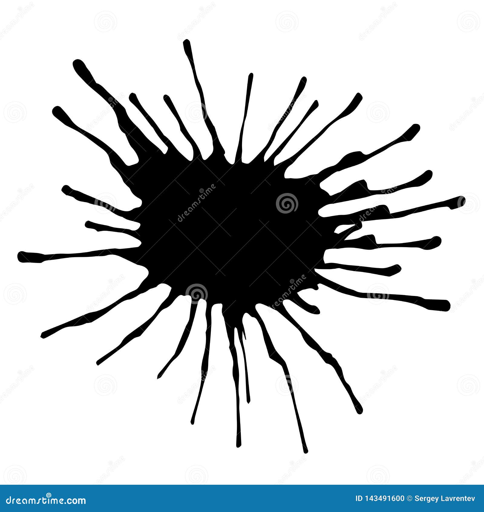Ink blot on white stock vector. Illustration of black - 143491600
