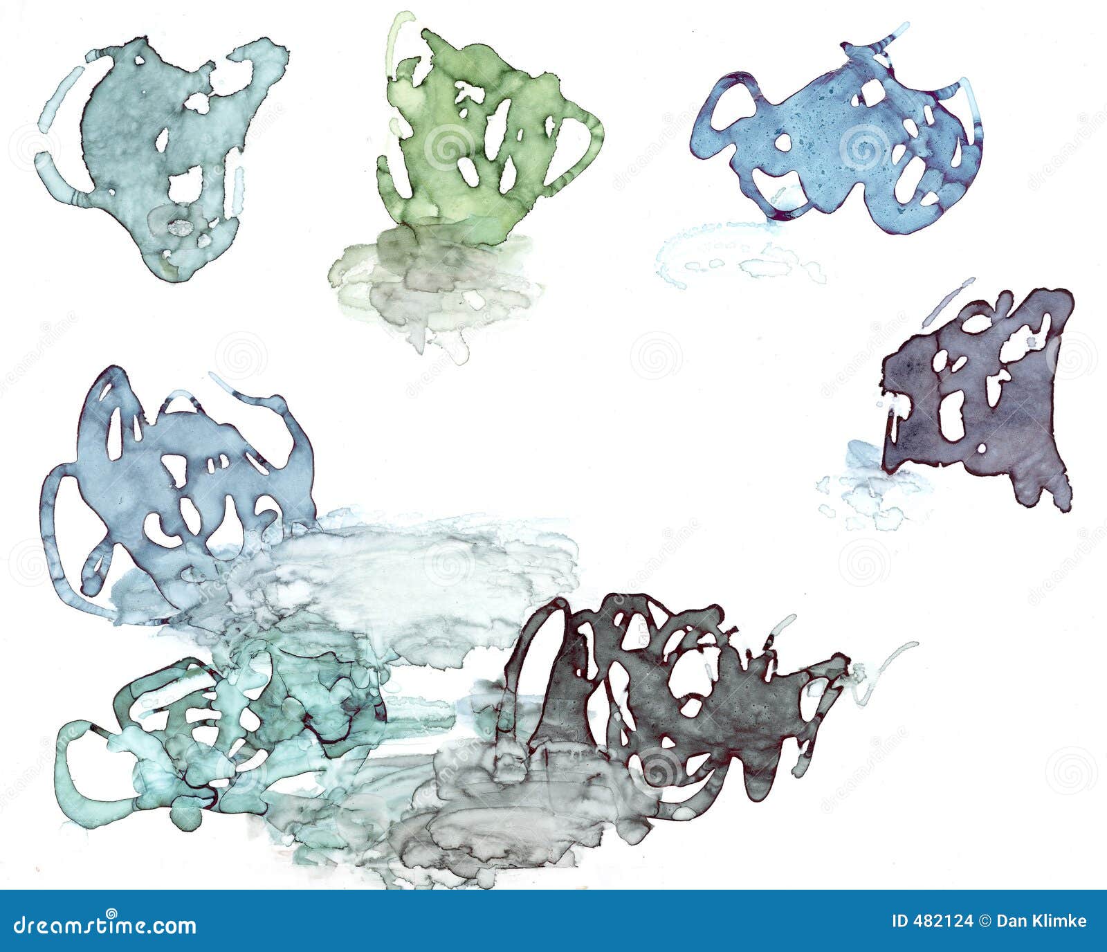 Ink Blots stock illustration. Illustration of squiggles - 482124