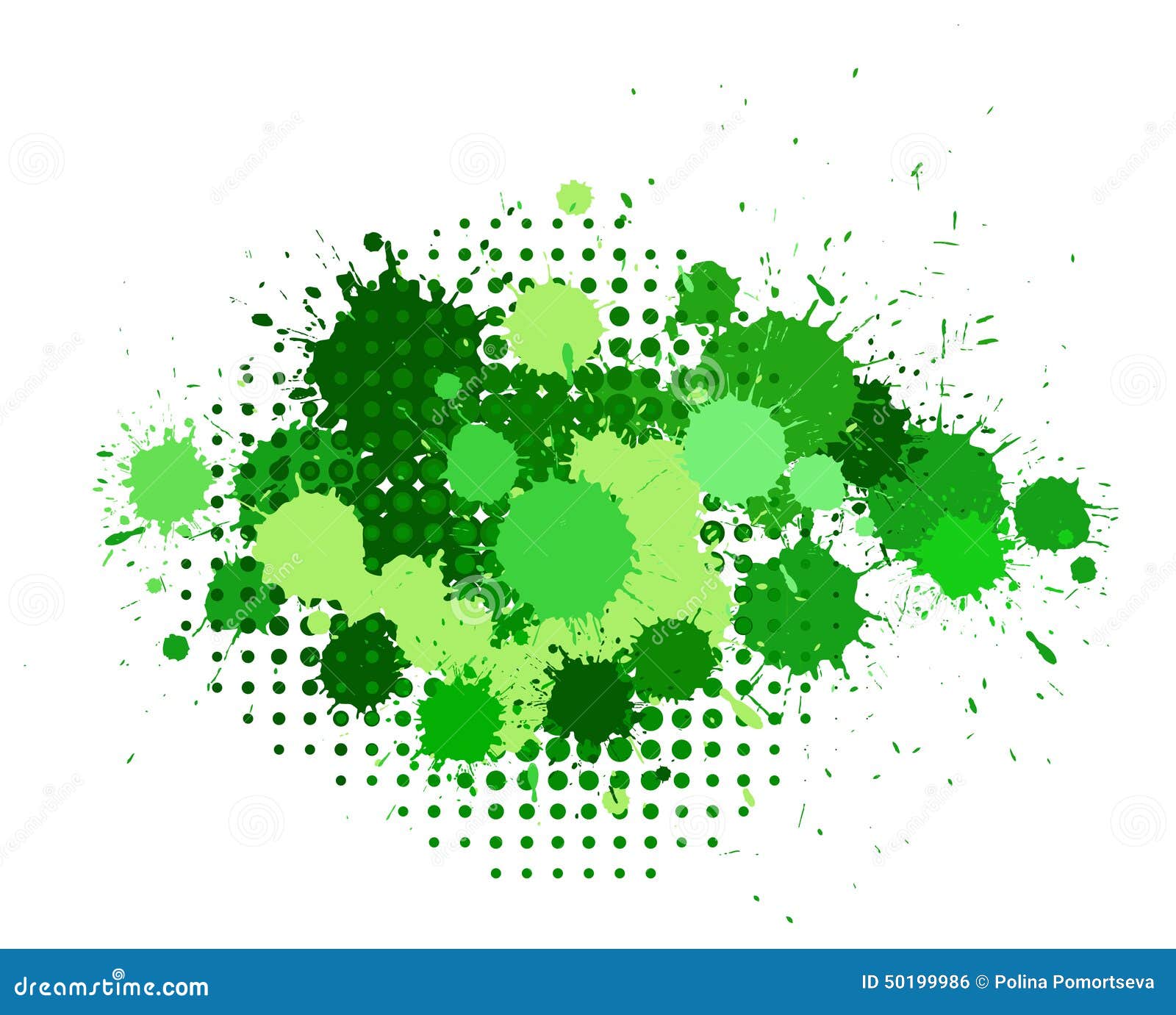 Ink Blots and Halftone Pattern Stock Vector - Illustration of grunge ...