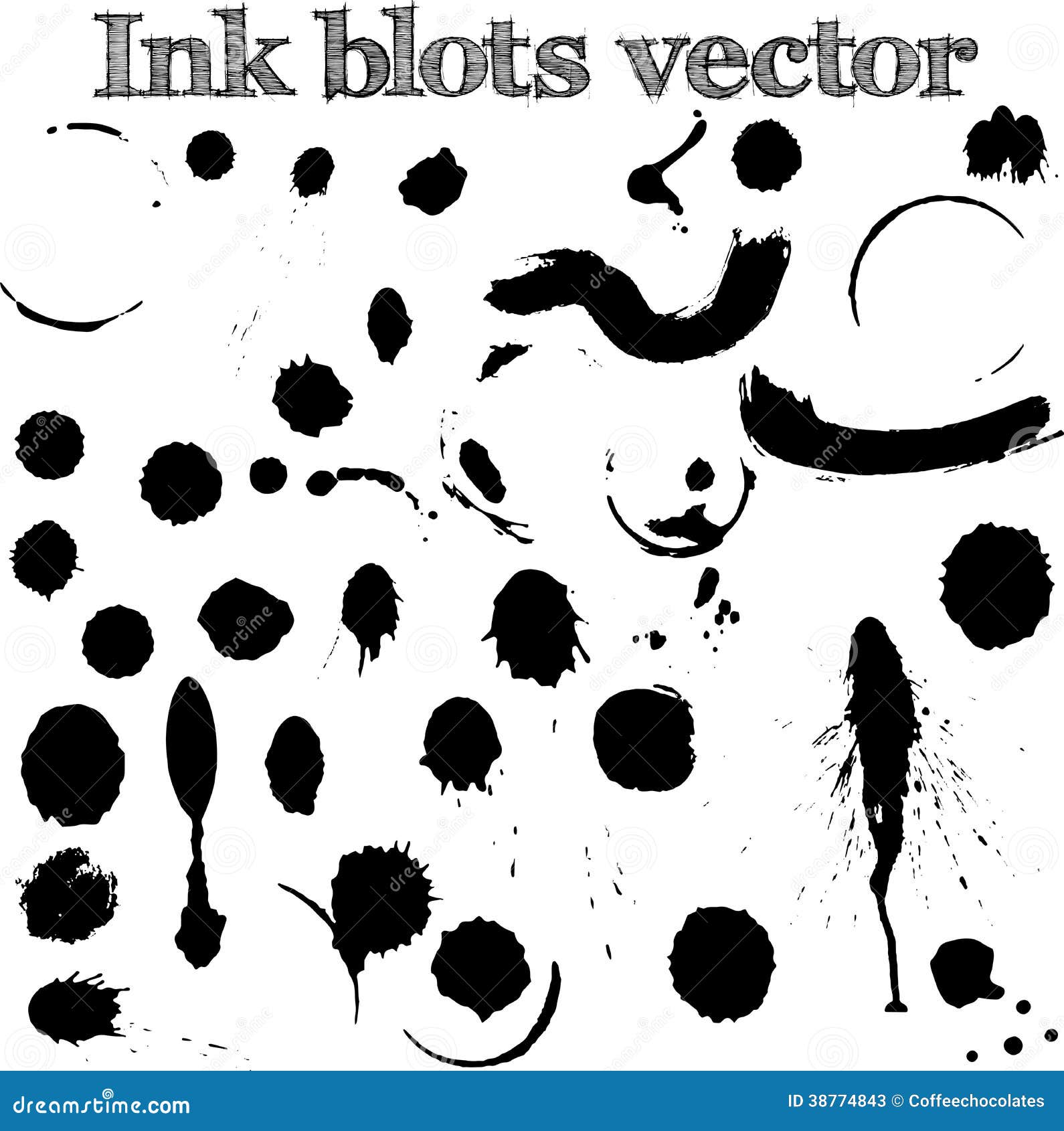 Ink blots vector stock vector. Illustration of splodge - 38774843
