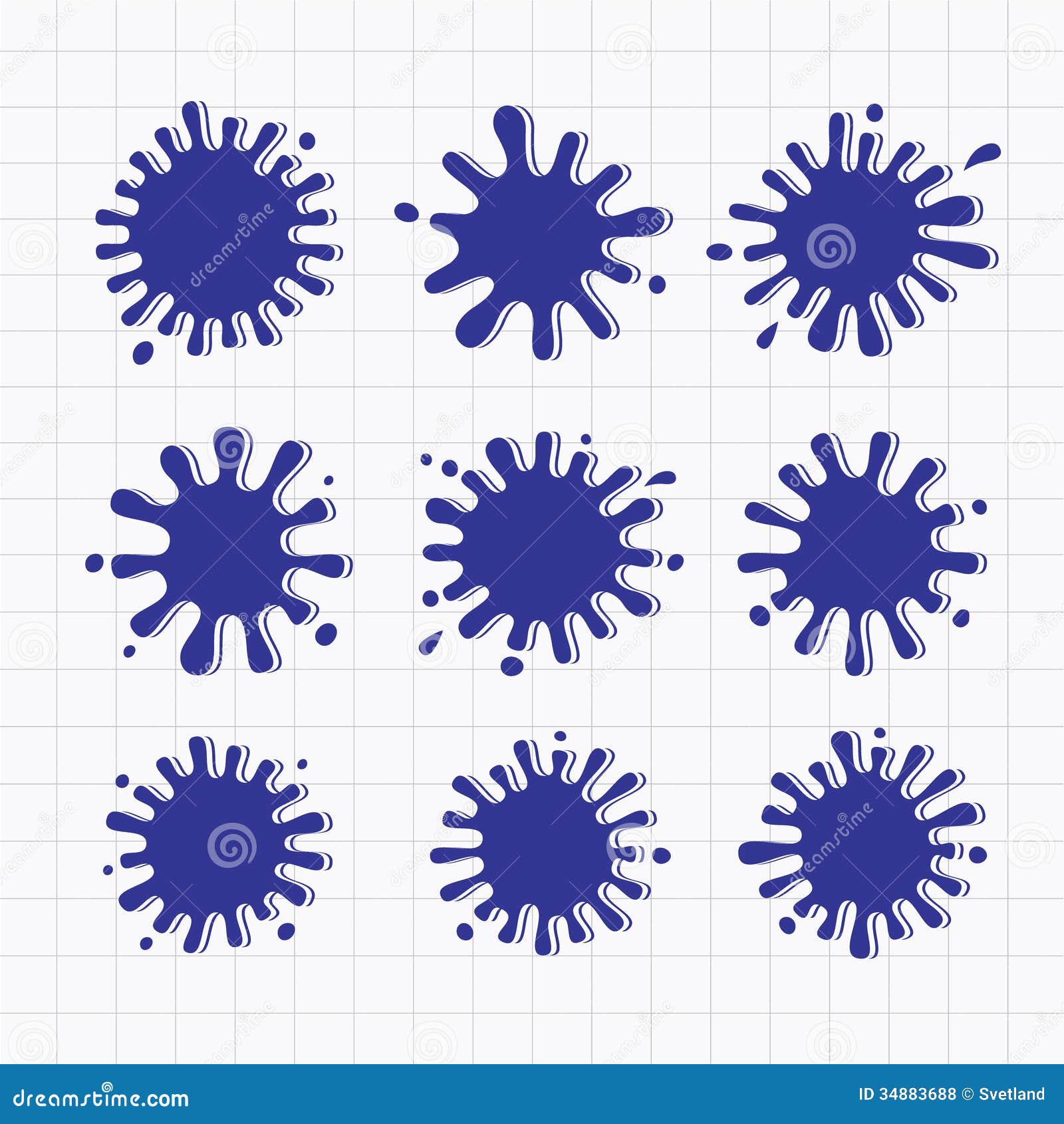 Ink blots. stock vector. Illustration of spatter, liquid - 34883688