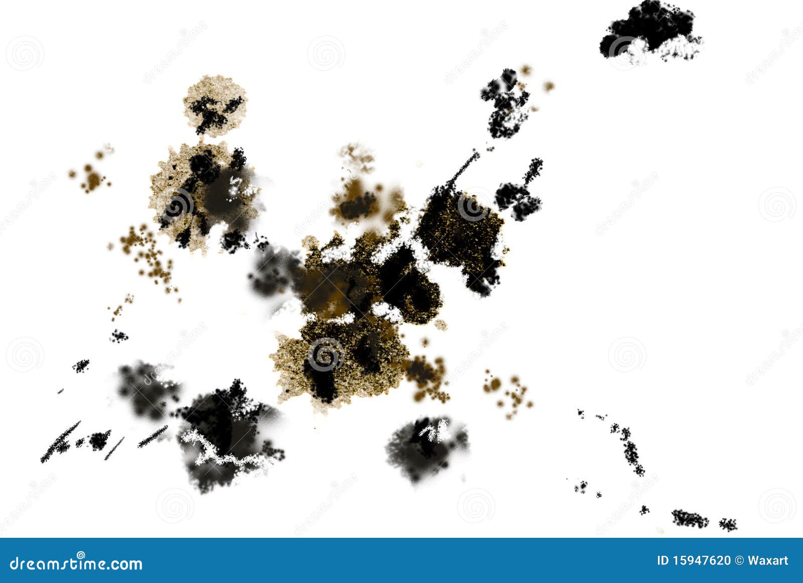 Ink blots on white paper stock photo. Image of grungy - 15947620